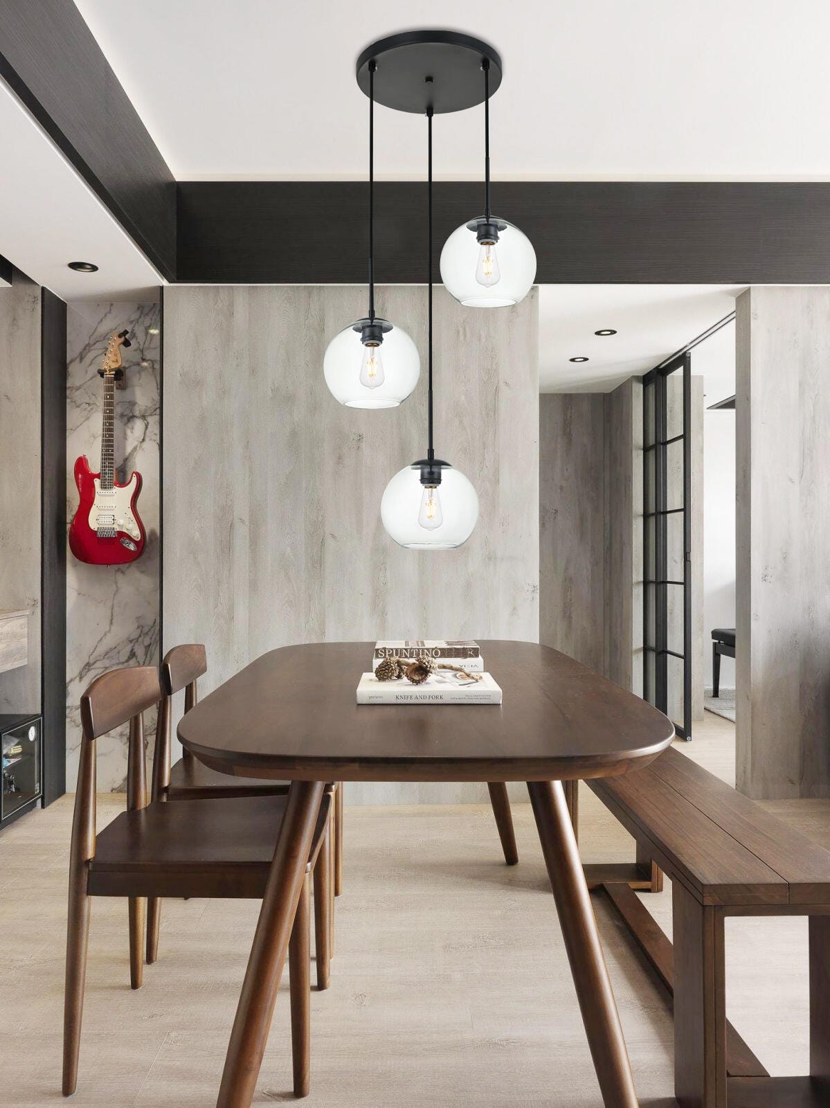 Click here for Living District Baxter 3 Lights Black Pendant w/ C... prices