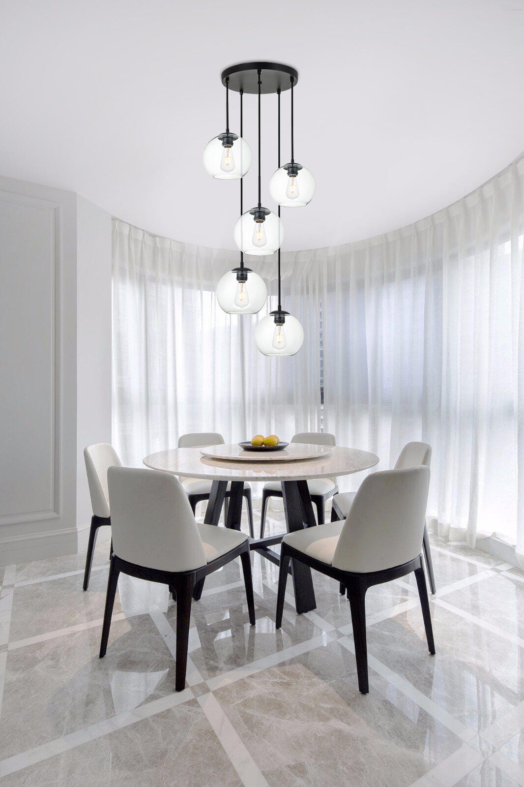 Click here for Living District Baxter 5 Lights Black Pendant w/ C... prices