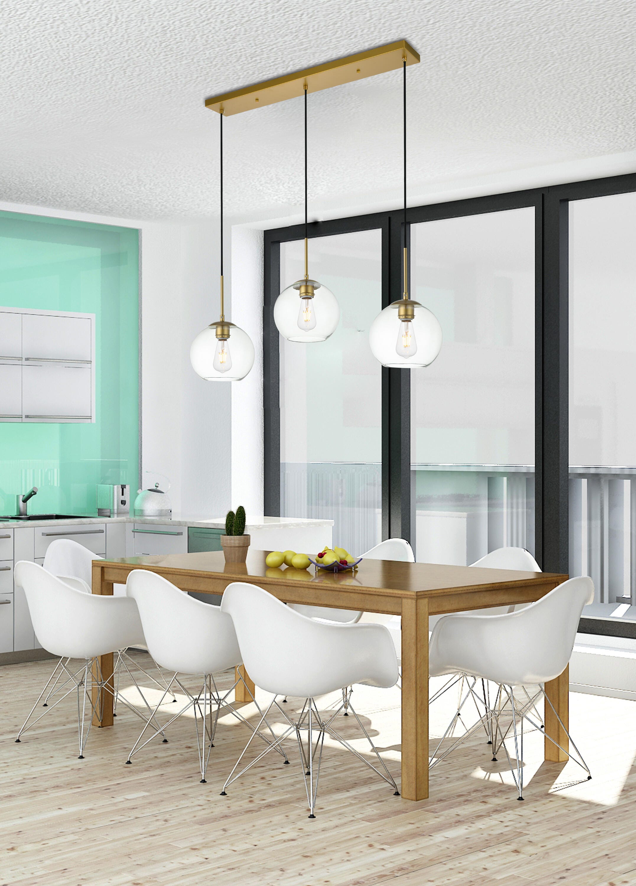 Click here for Living District Baxter 3 Lights Brass Pendant w/ C... prices