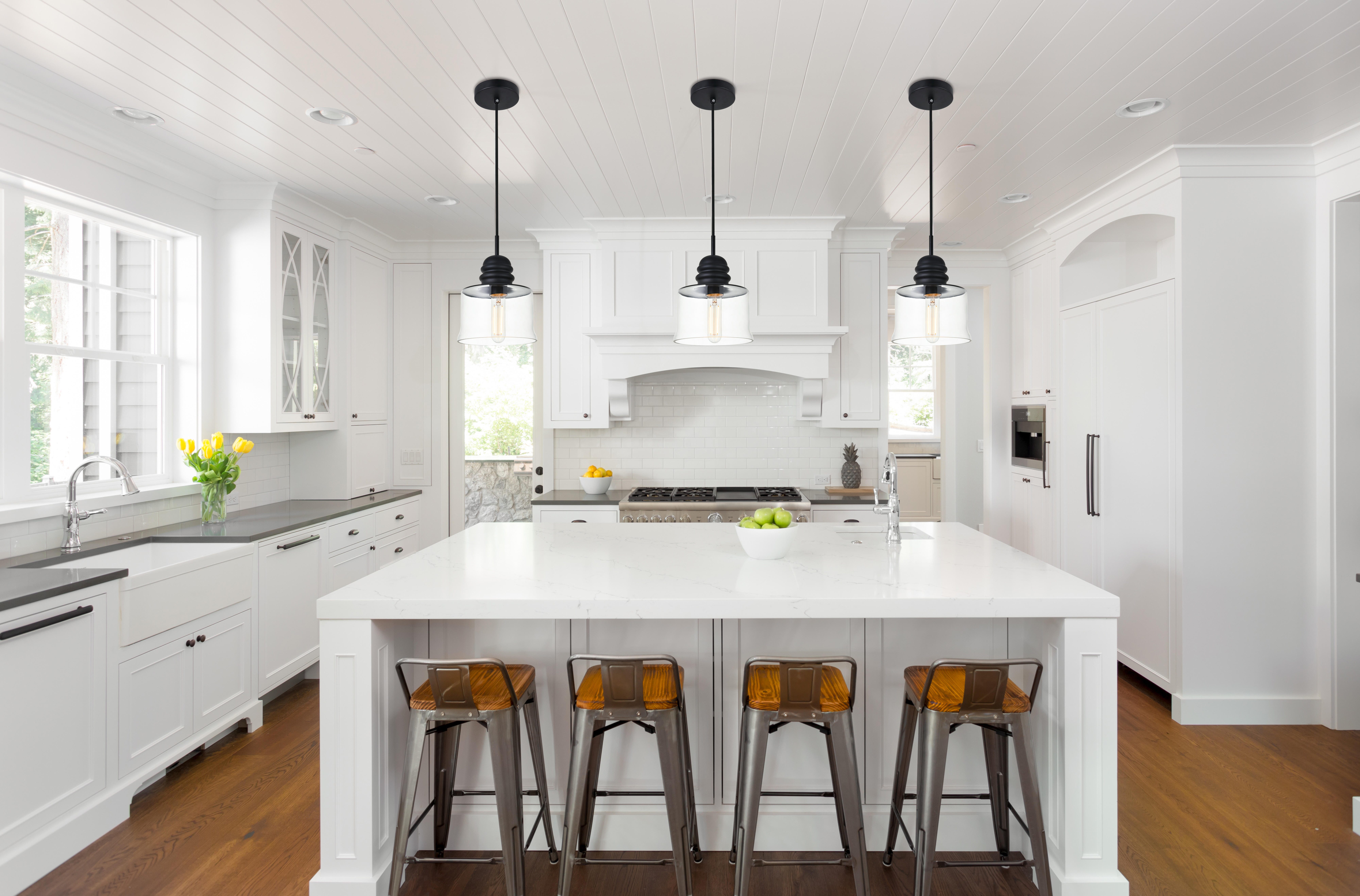 Click here for Living District Kenna 1 Light Black Pendant w/ Cle... prices