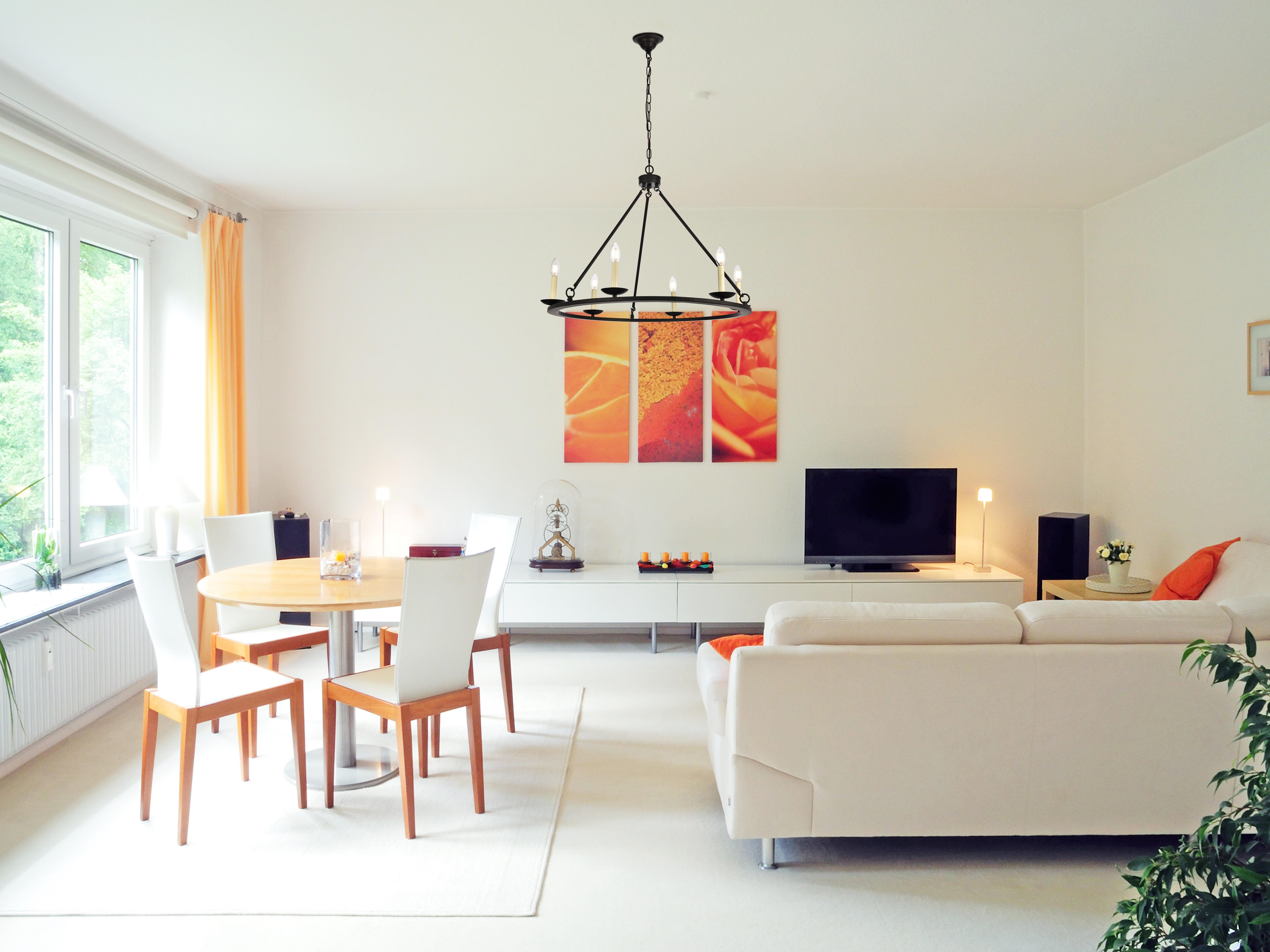 Click here for Living District Maine 6 Light Black Chandelier prices