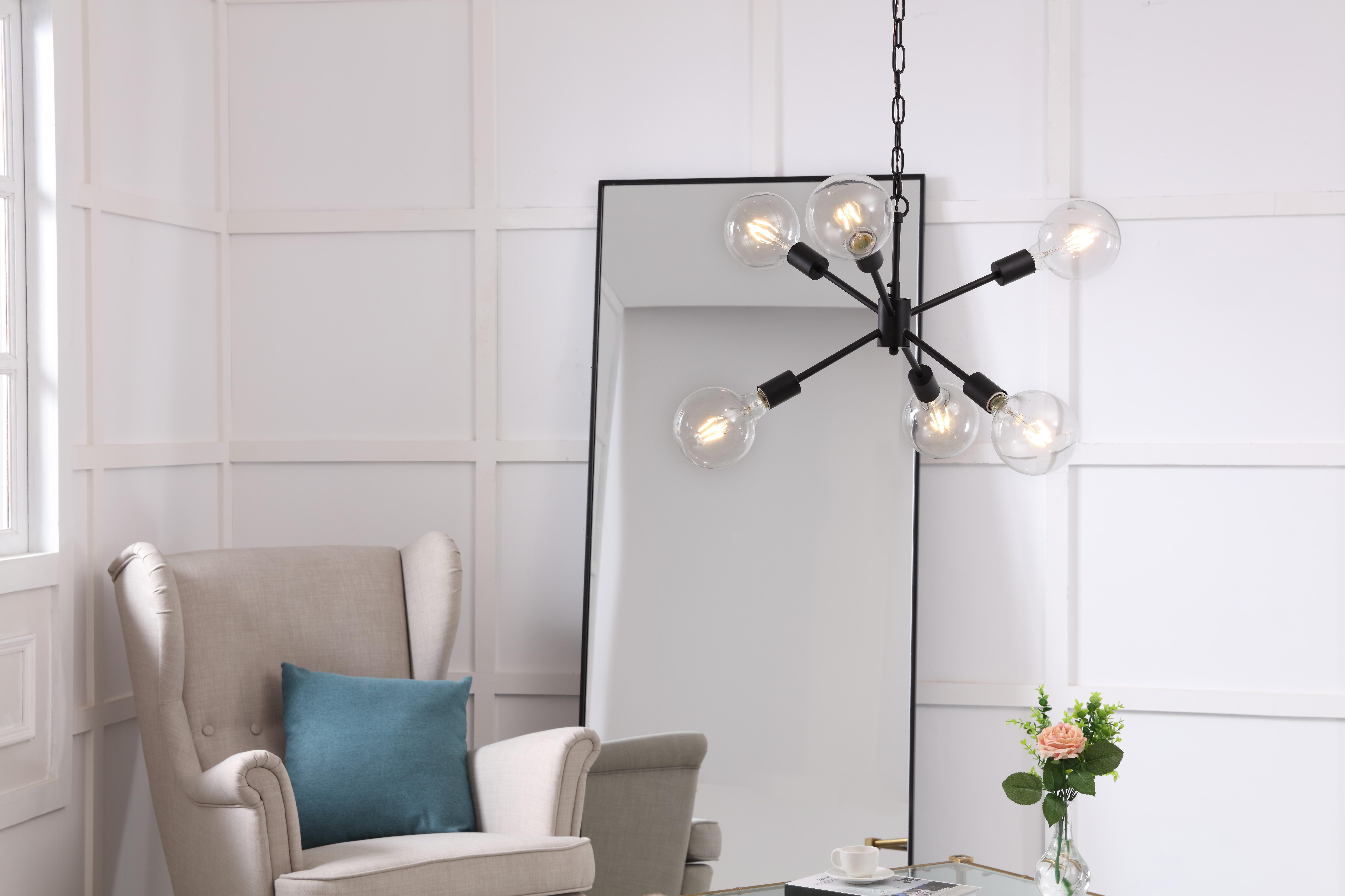 Click here for Living District Nolan 6 Light Black Pendant prices