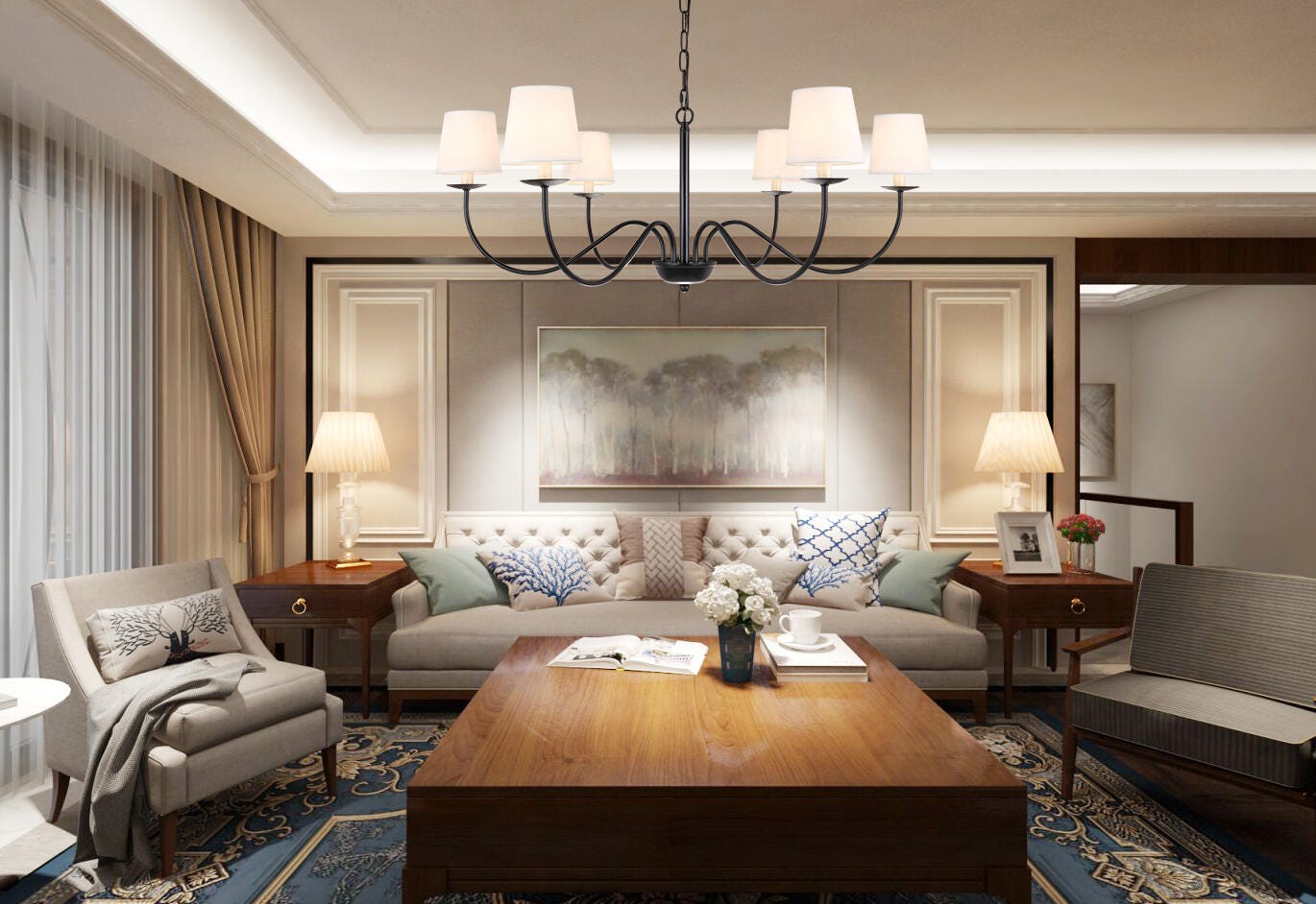 Click here for Living District Eclipse 6 Light Black And White Sh... prices