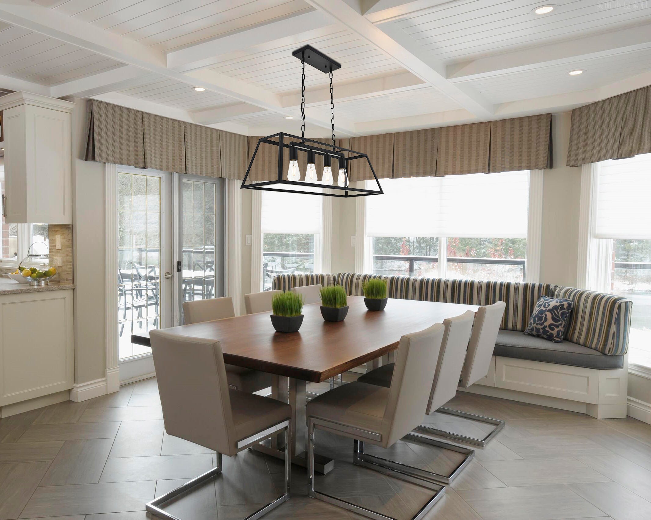 Click here for Living District Resolute 4 Light Black Pendant prices