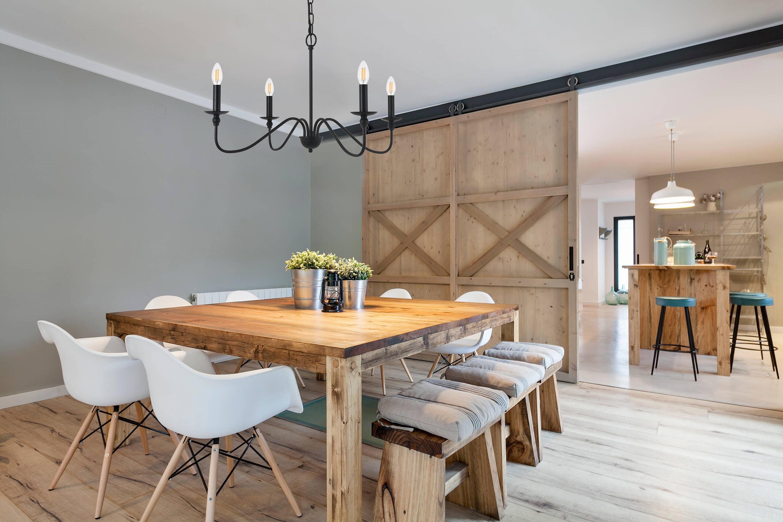 Click here for Living District Rohan 4 Light Matte Black Pendant prices