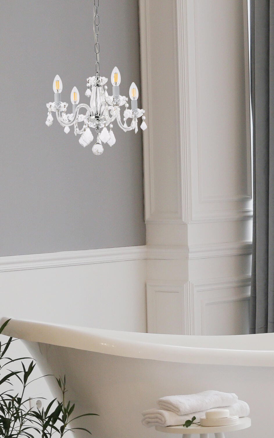 Click here for Rococo 4 Light Chrome Pendant prices