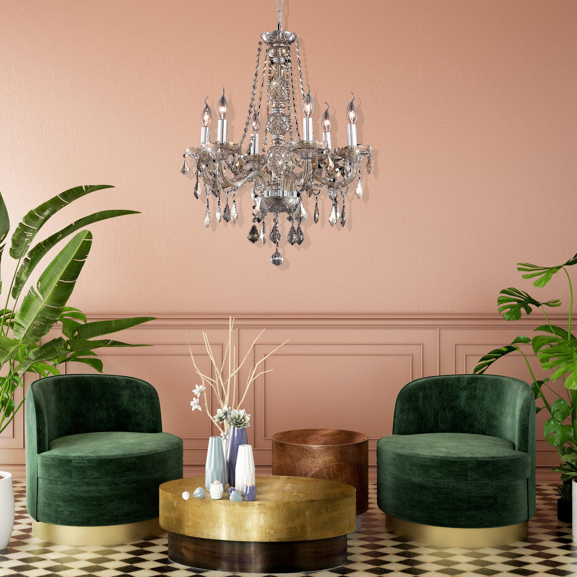 Click here for Verona 6 Light Chrome Chandelier prices