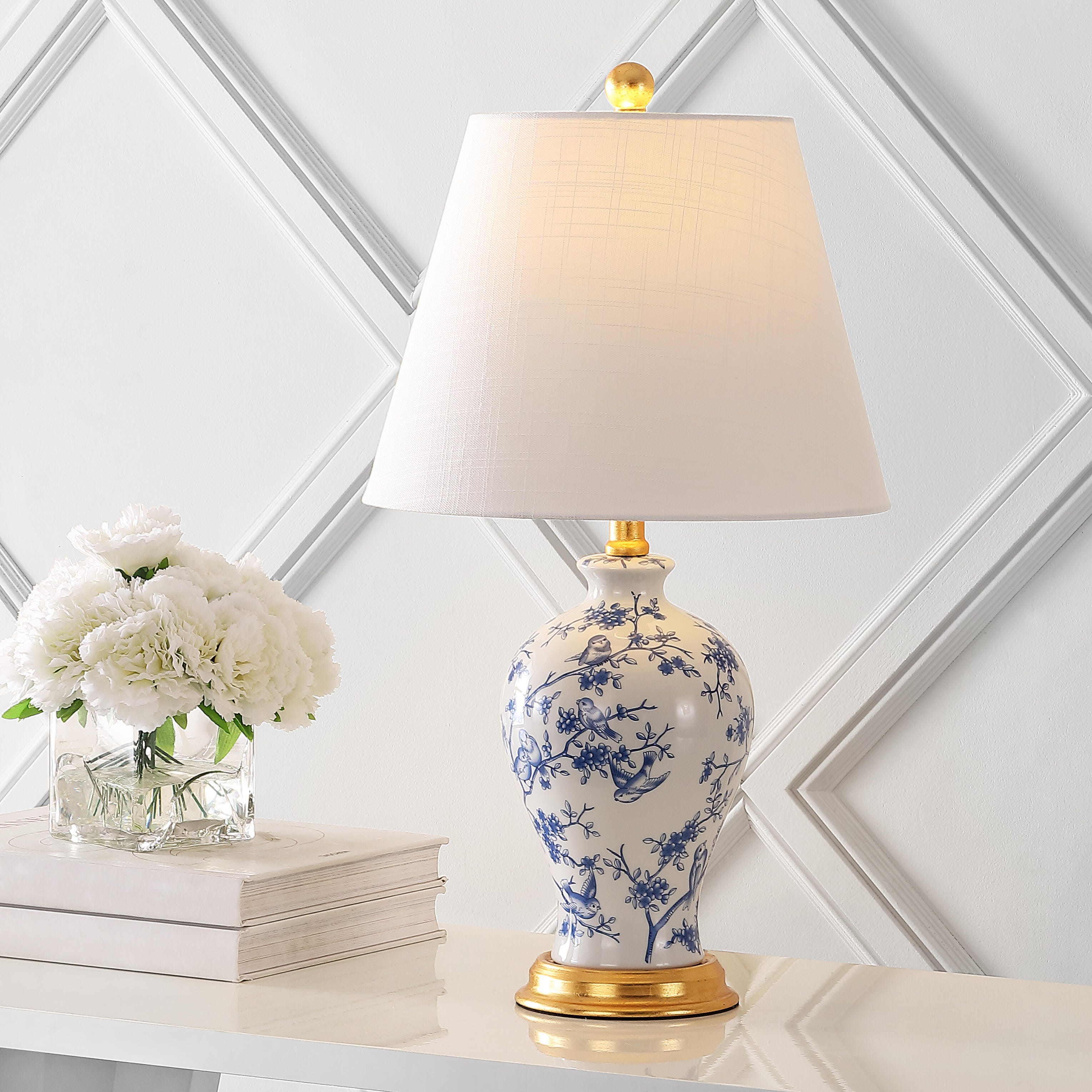 Click here for Jonathan Y Grace Floral Classic LED Table Lamp  Na... prices