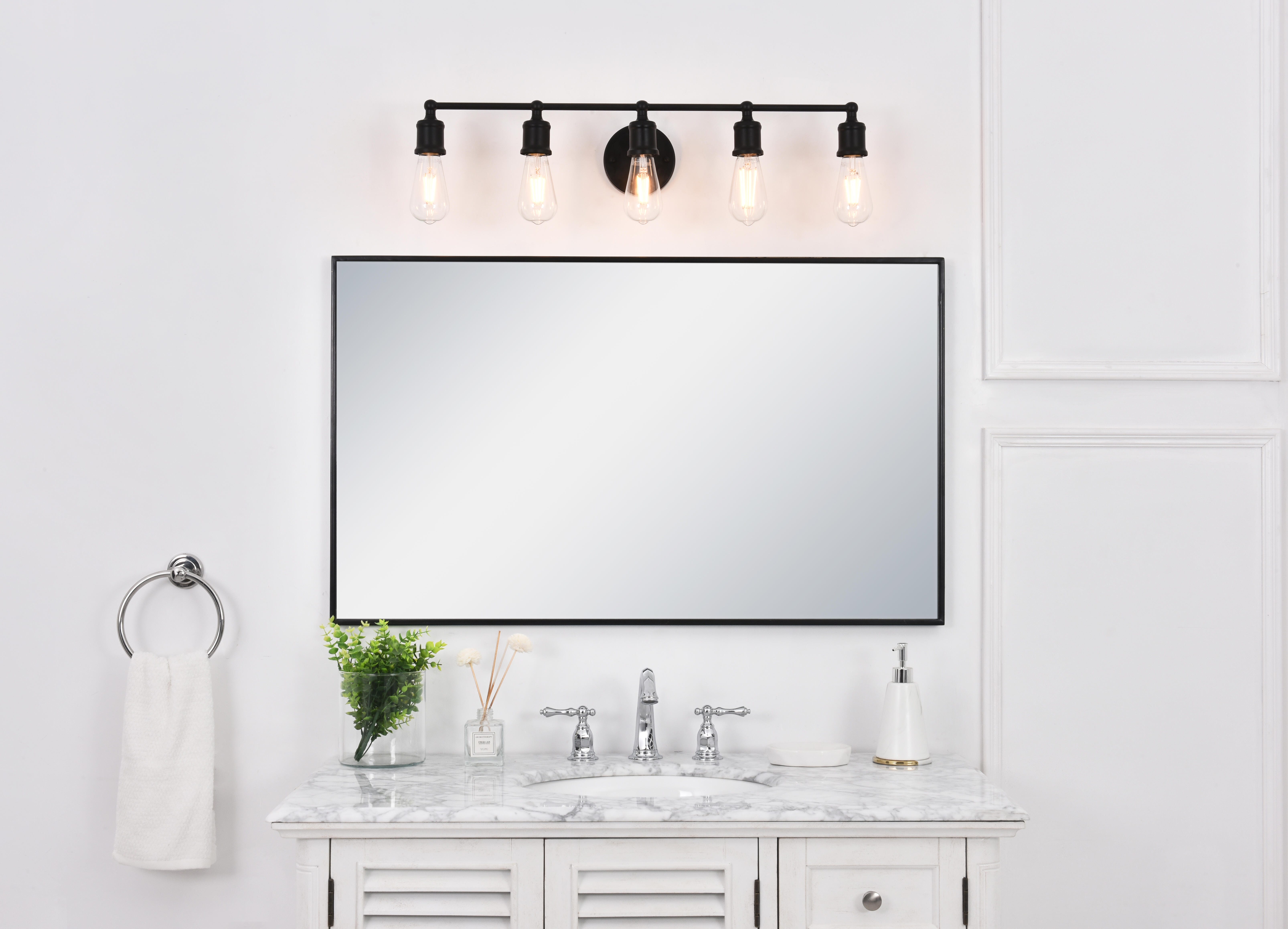 Click here for Serif 5 Light Black Wall Sconce prices