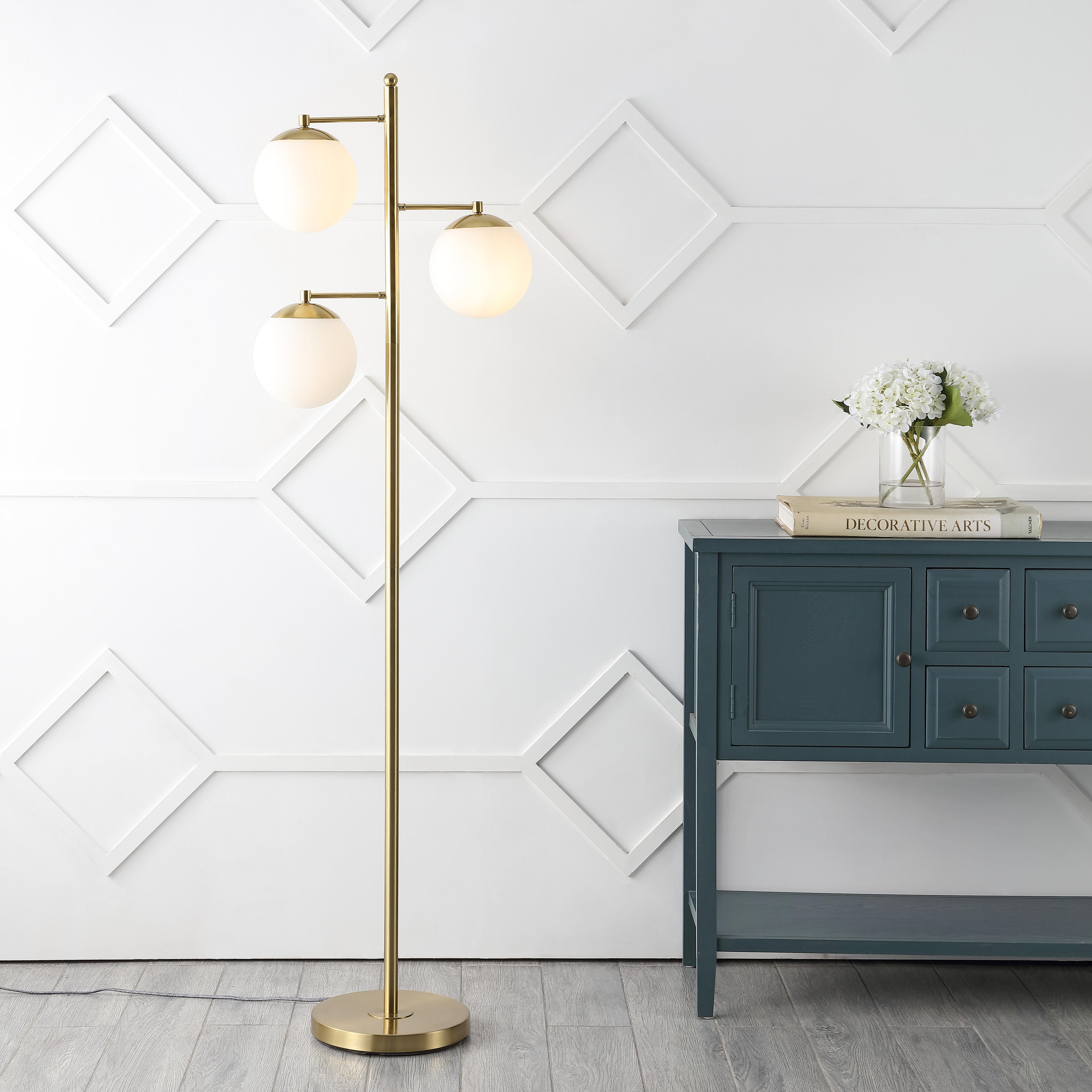 Click here for Ellie 3-Light Floor Lamp  Brass Gold prices