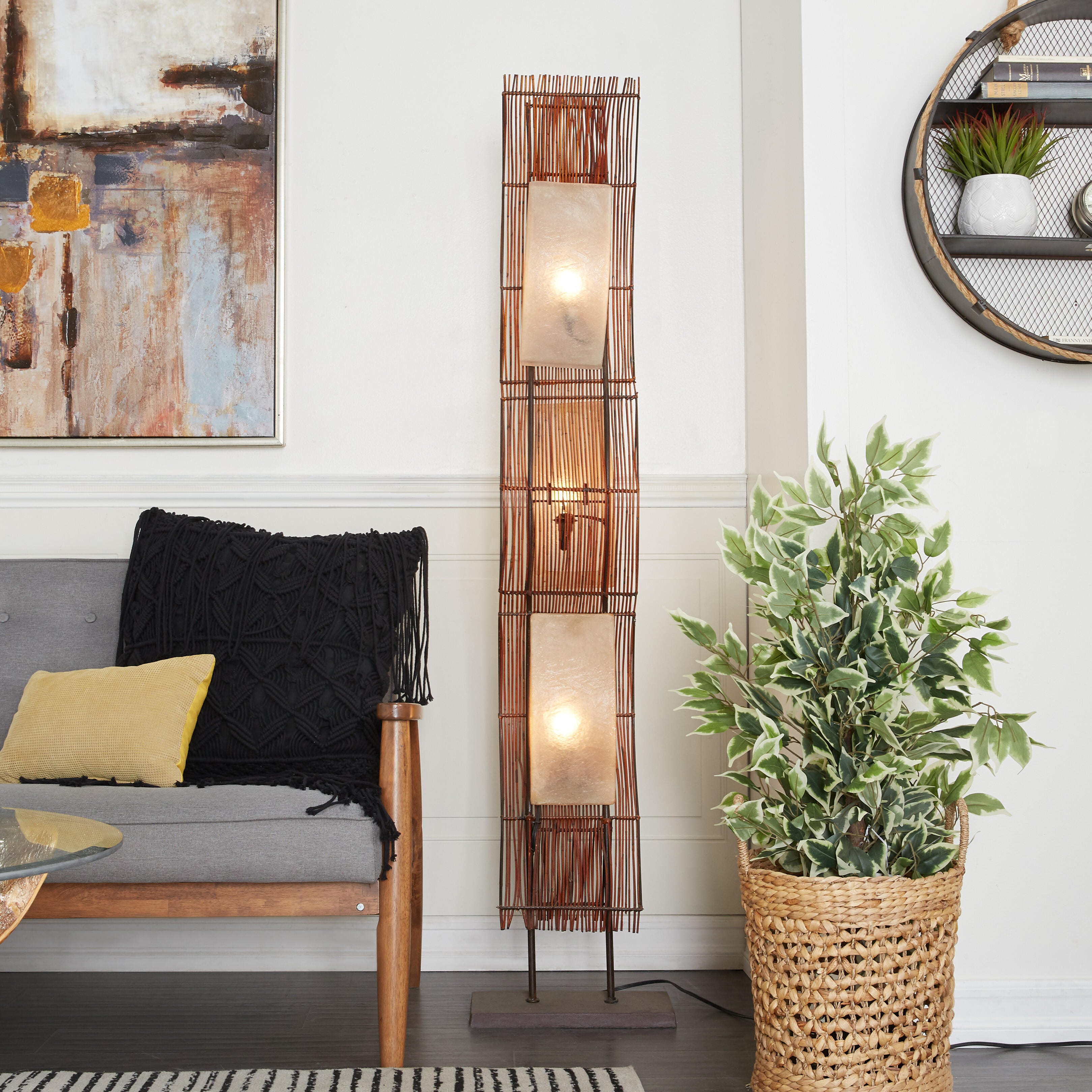 Click here for Bayberry Lane Wavy Floor Lamp  Brown prices
