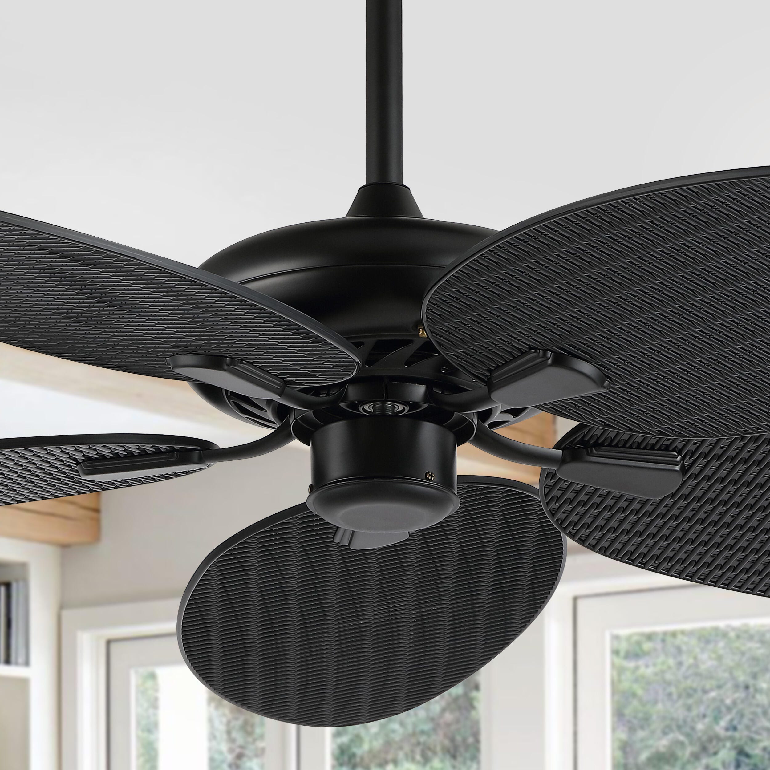 Click here for Jonathan Y Raffles 52 Palm Blade Ceiling Fan  Blac... prices