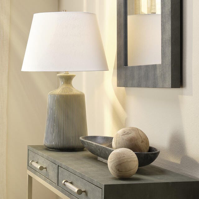 Click here for Relaxed Elegance Leona Ceramic Table Lamp  Gray prices