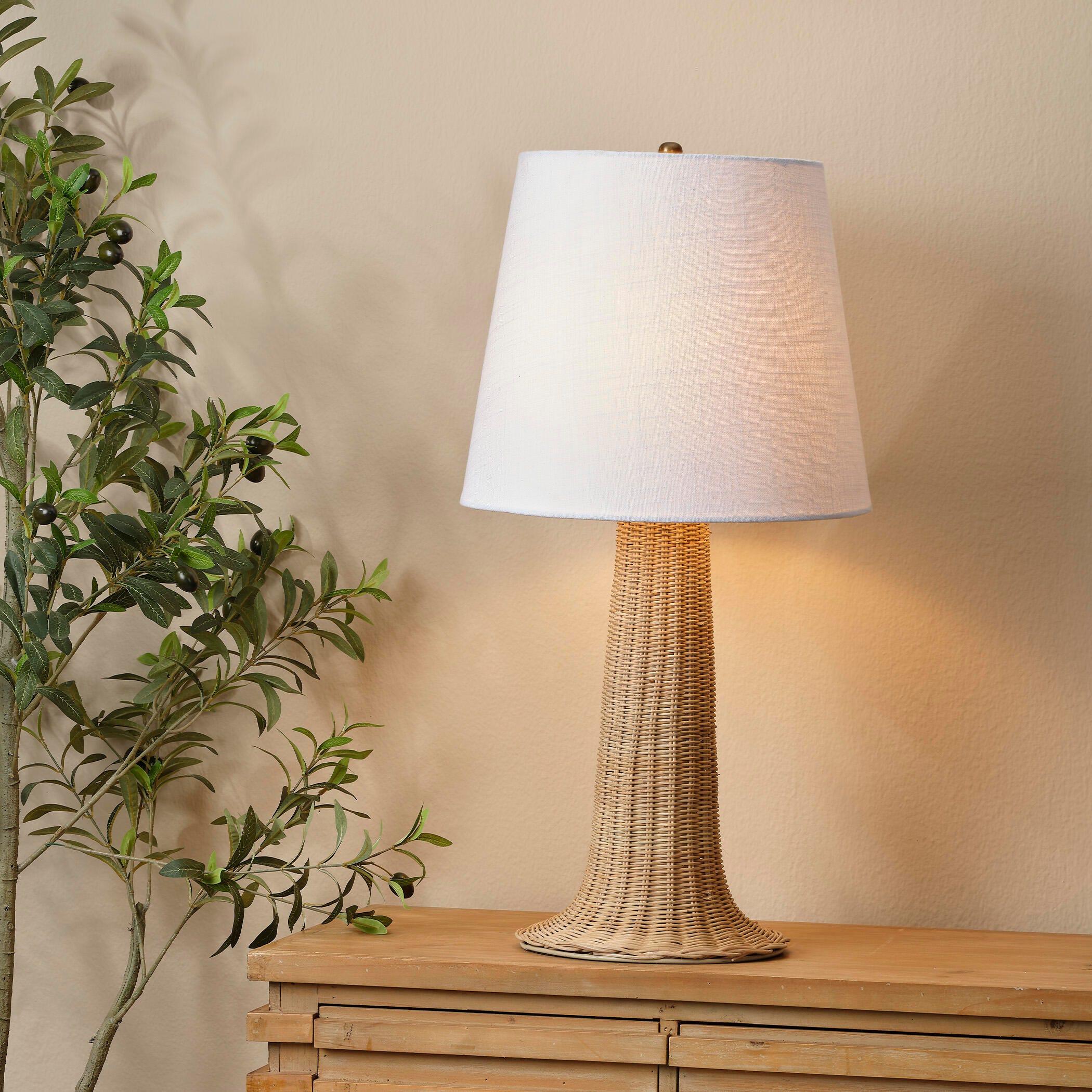 Click here for Relaxed Elegance Camille Woven Cane Table Lamp  Na... prices