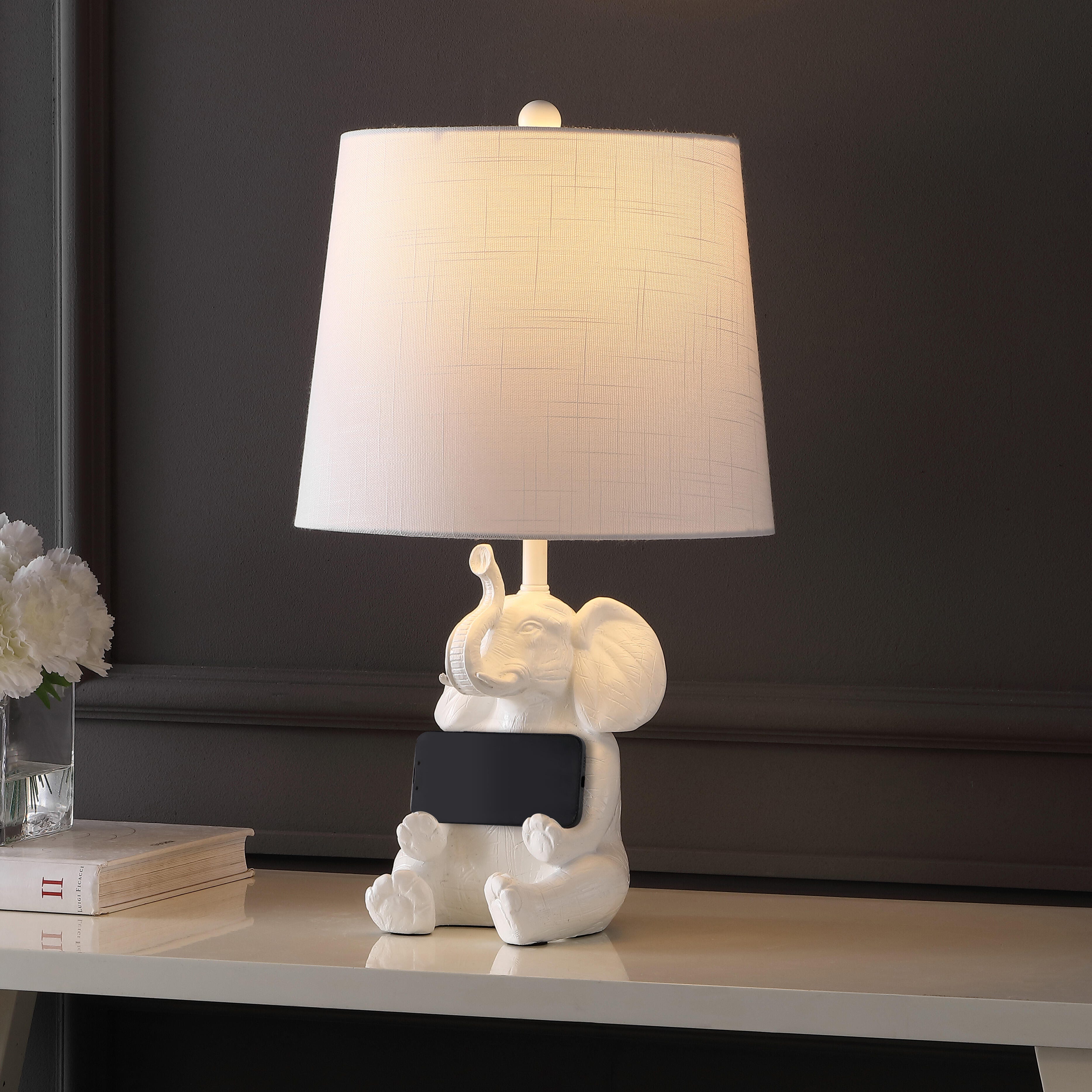 Click here for Jonathan Y Kairi Elephant LED Kids Table Lamp  Whi... prices