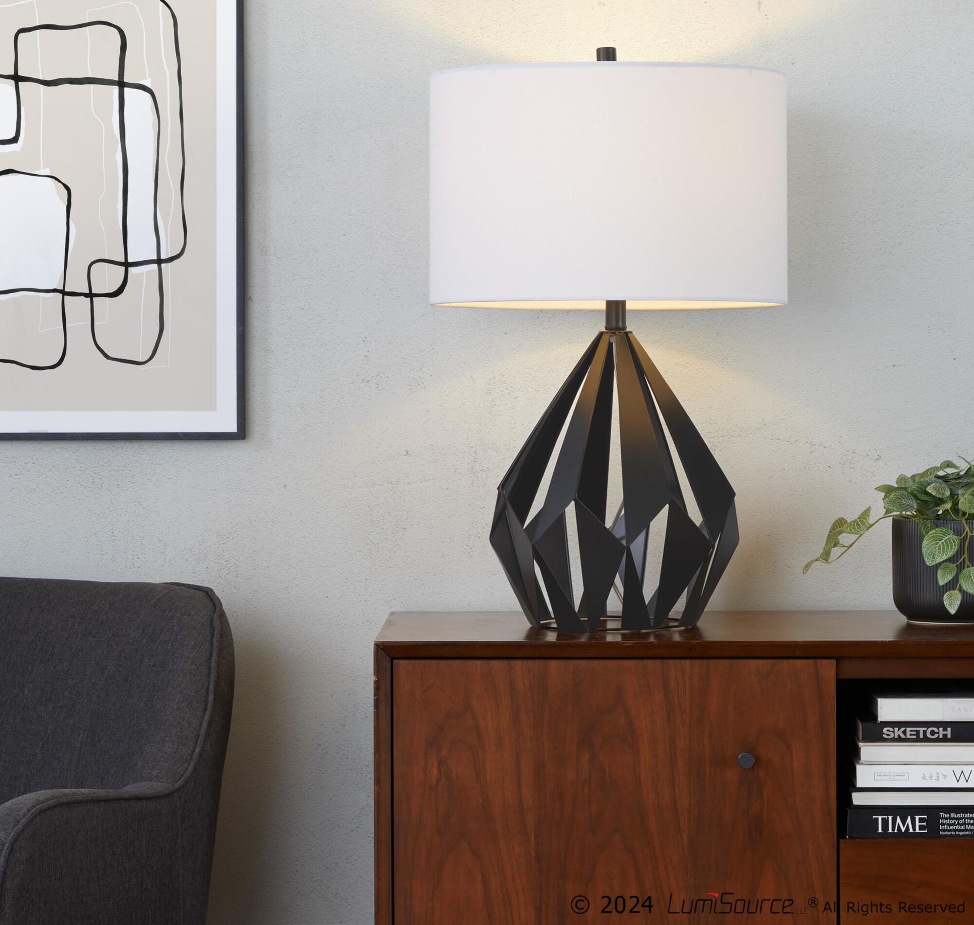 Click here for LumiSource Geome Table Lamp (Set of 2)  White/Blac... prices