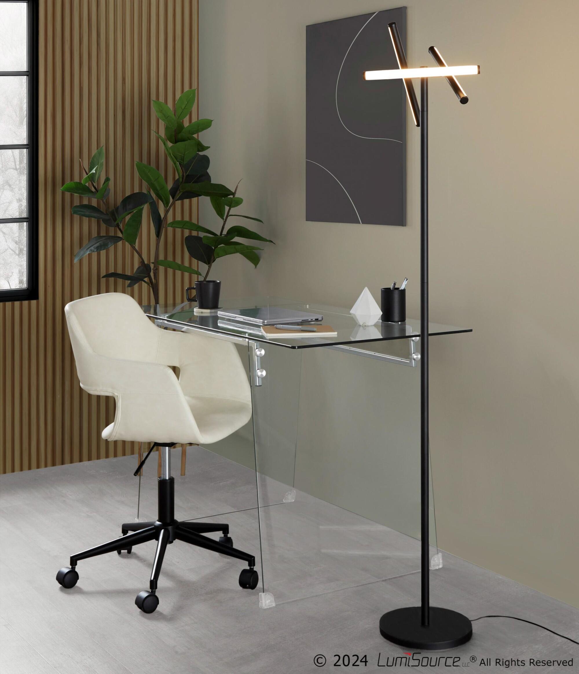 Click here for LumiSource Icicle Swivel Floor Lamp  Black prices