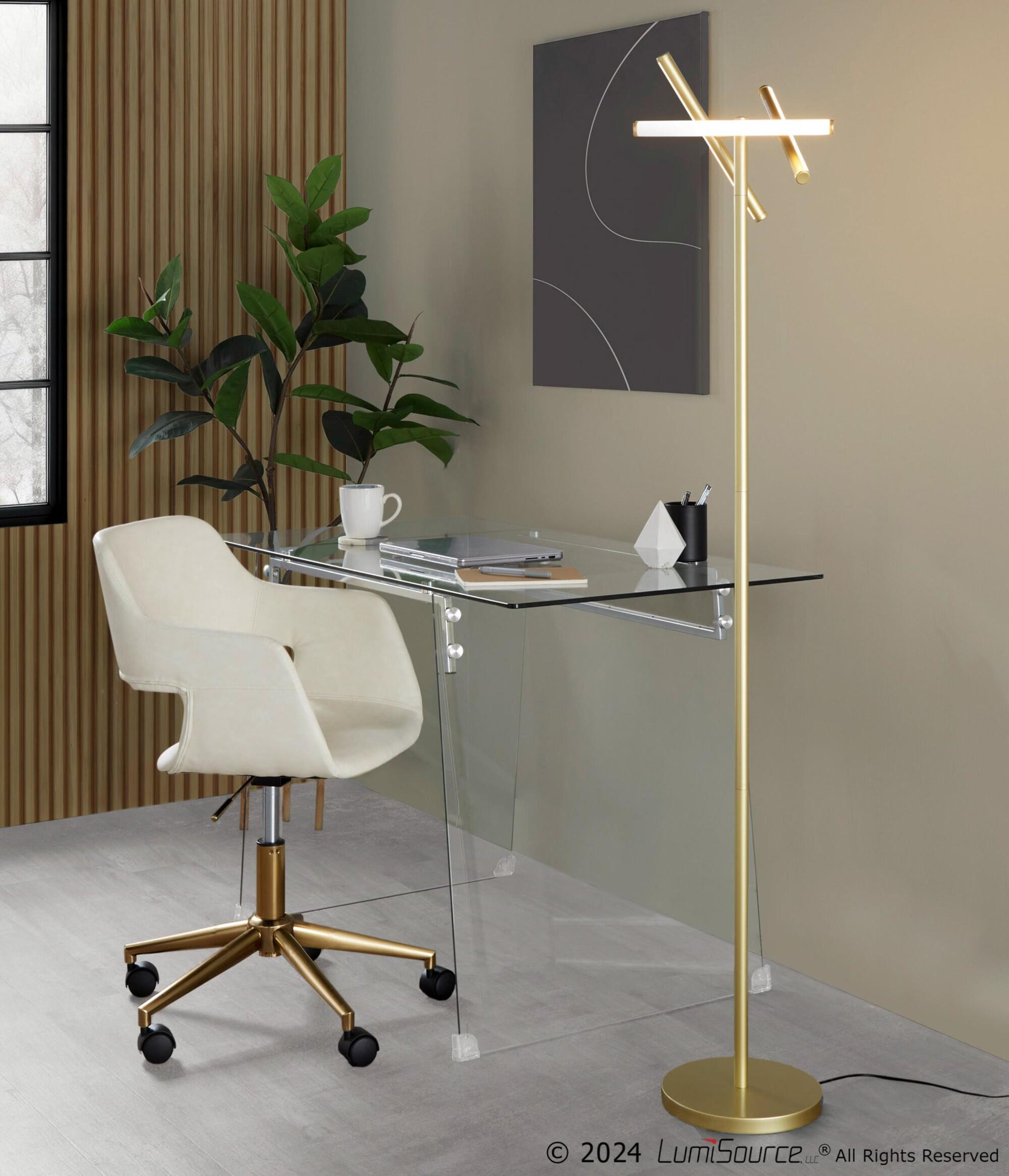 Click here for LumiSource Icicle Swivel Floor Lamp  Gold prices