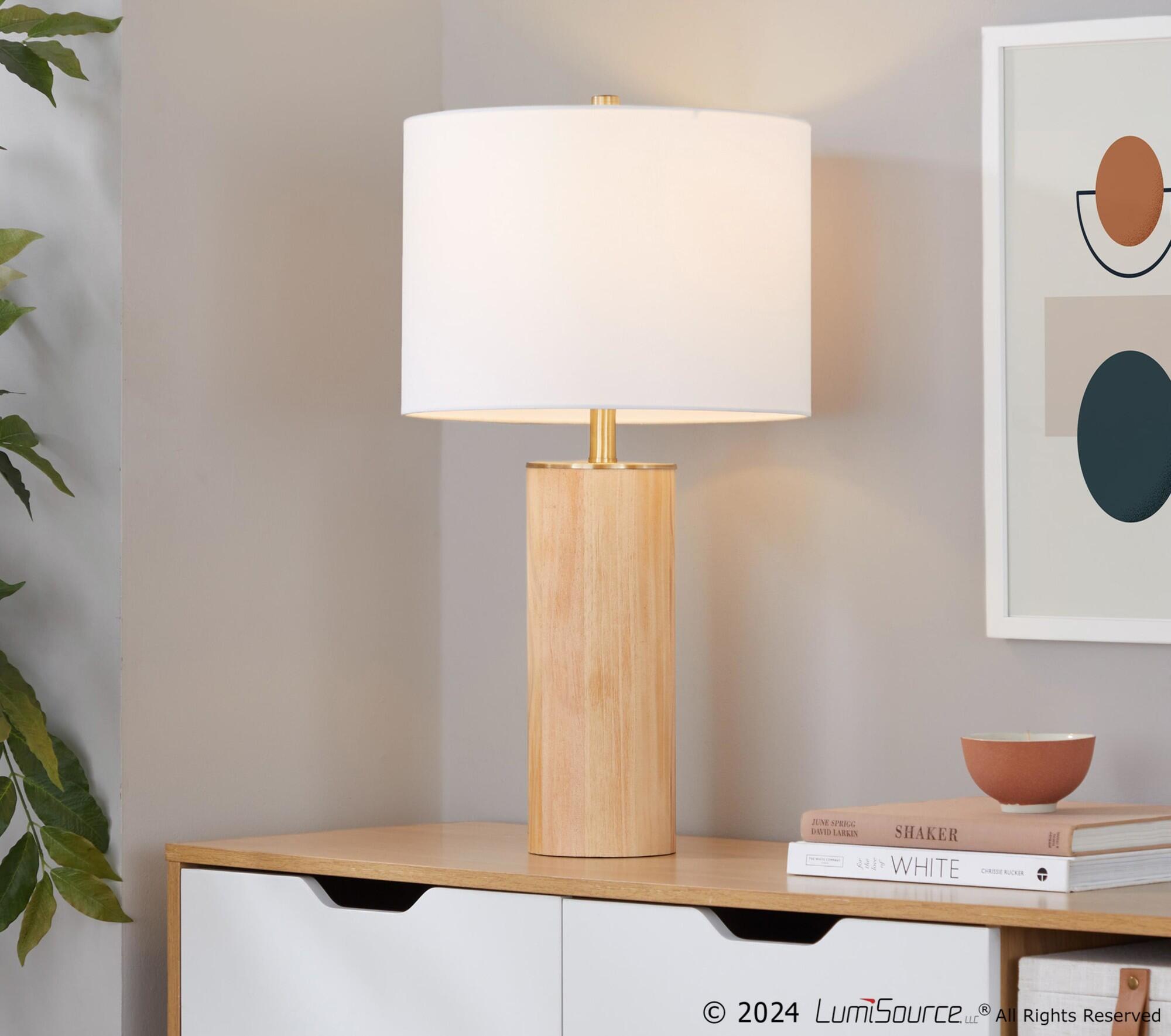 Click here for LumiSource Cylinder Table Lamp  White/Ash prices