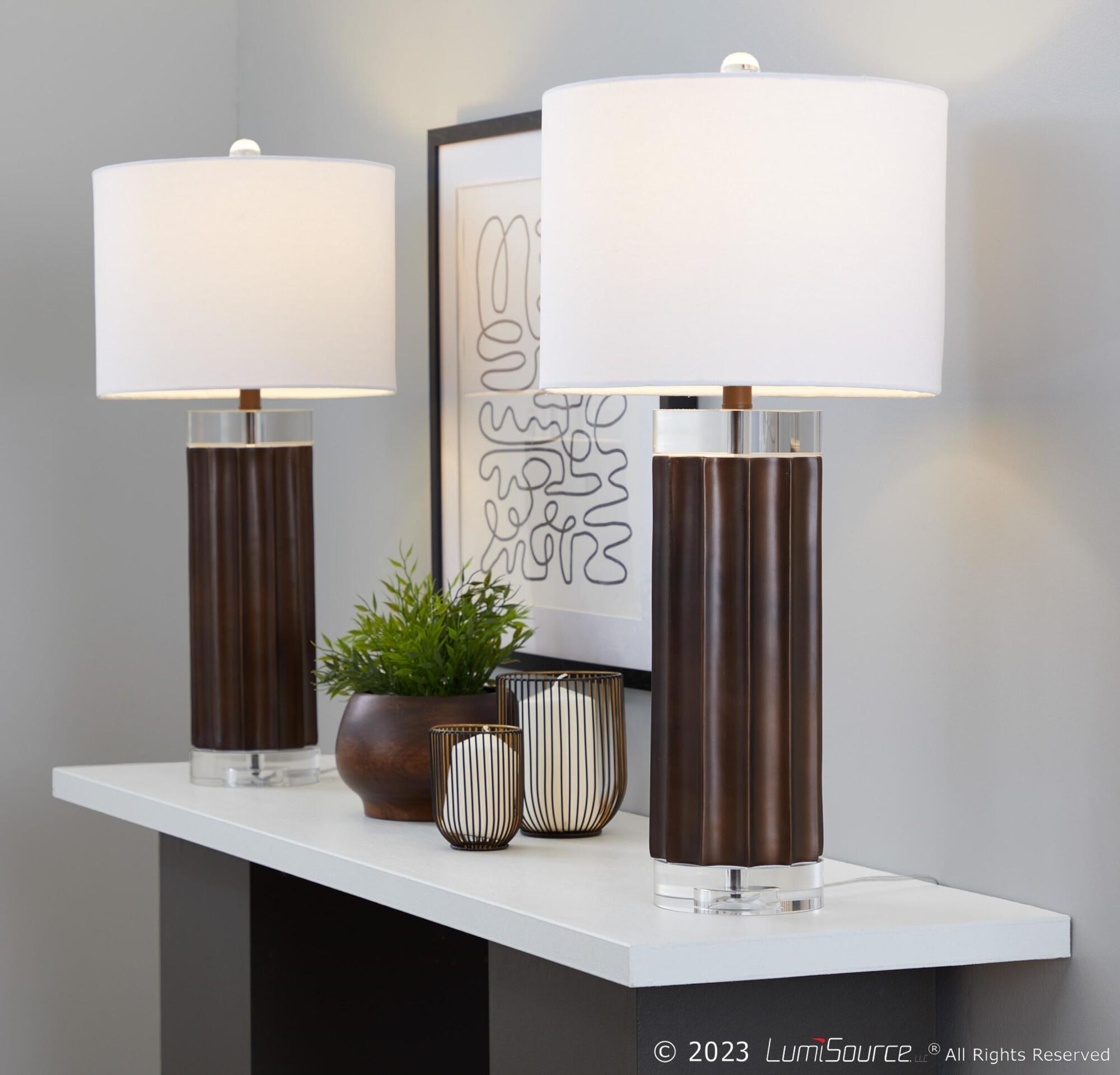 Click here for LumiSource Cylinder Table Lamp (Set of 2)  White/B... prices