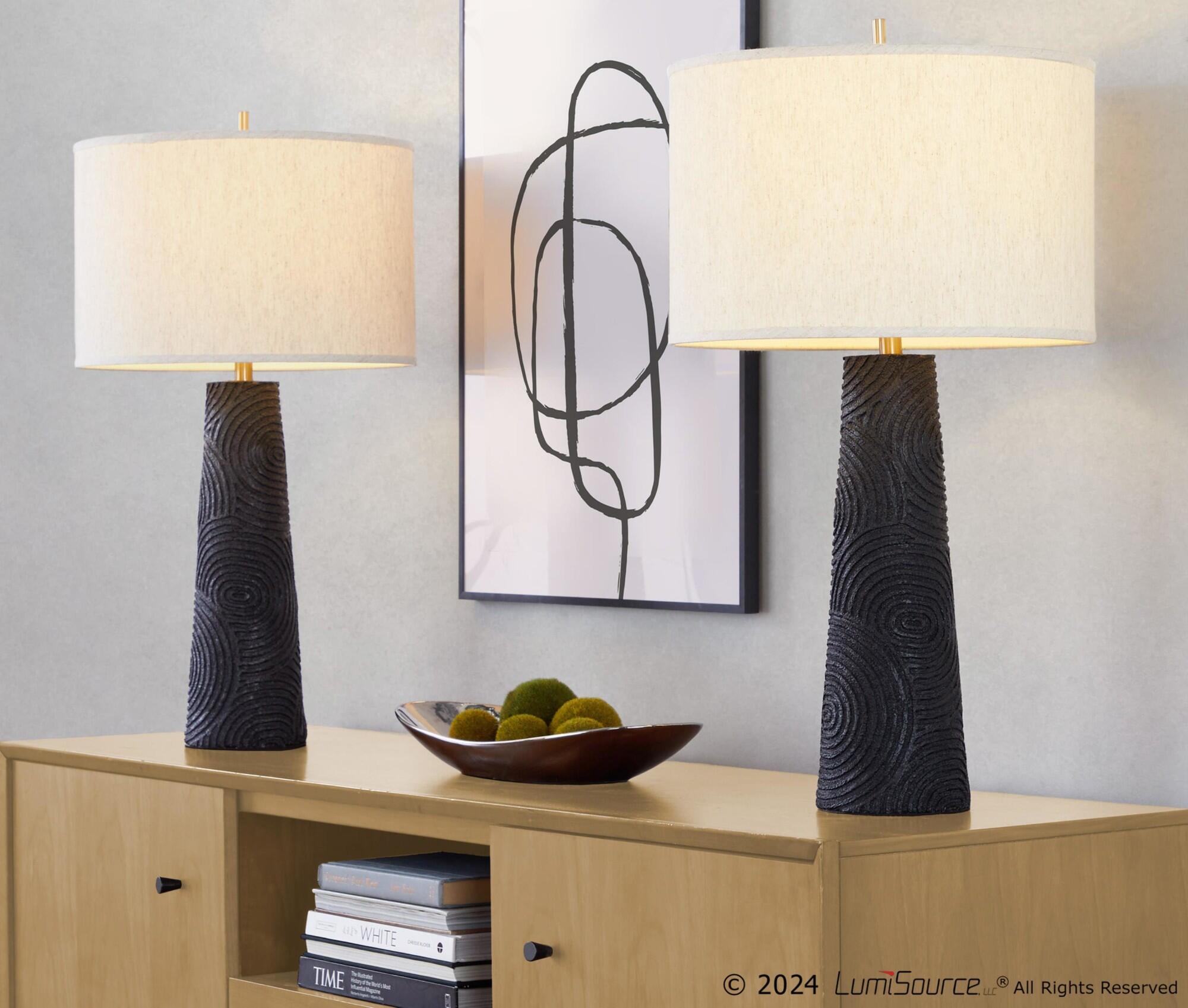 Click here for LumiSource Kona Round Table Lamp (Set of 2)  Black prices