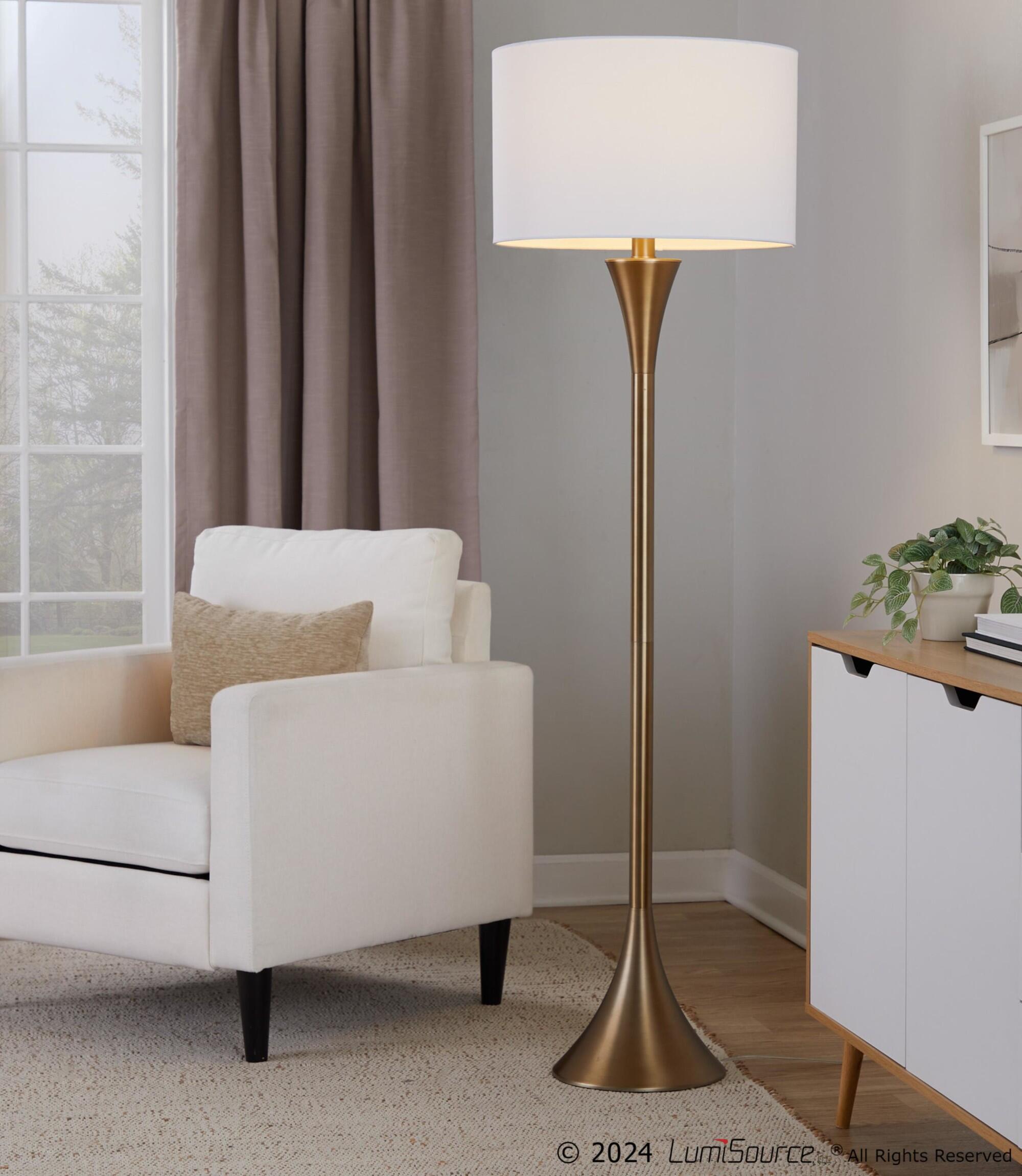 Click here for LumiSource Lenuxe Floor Lamp  White/Gold prices