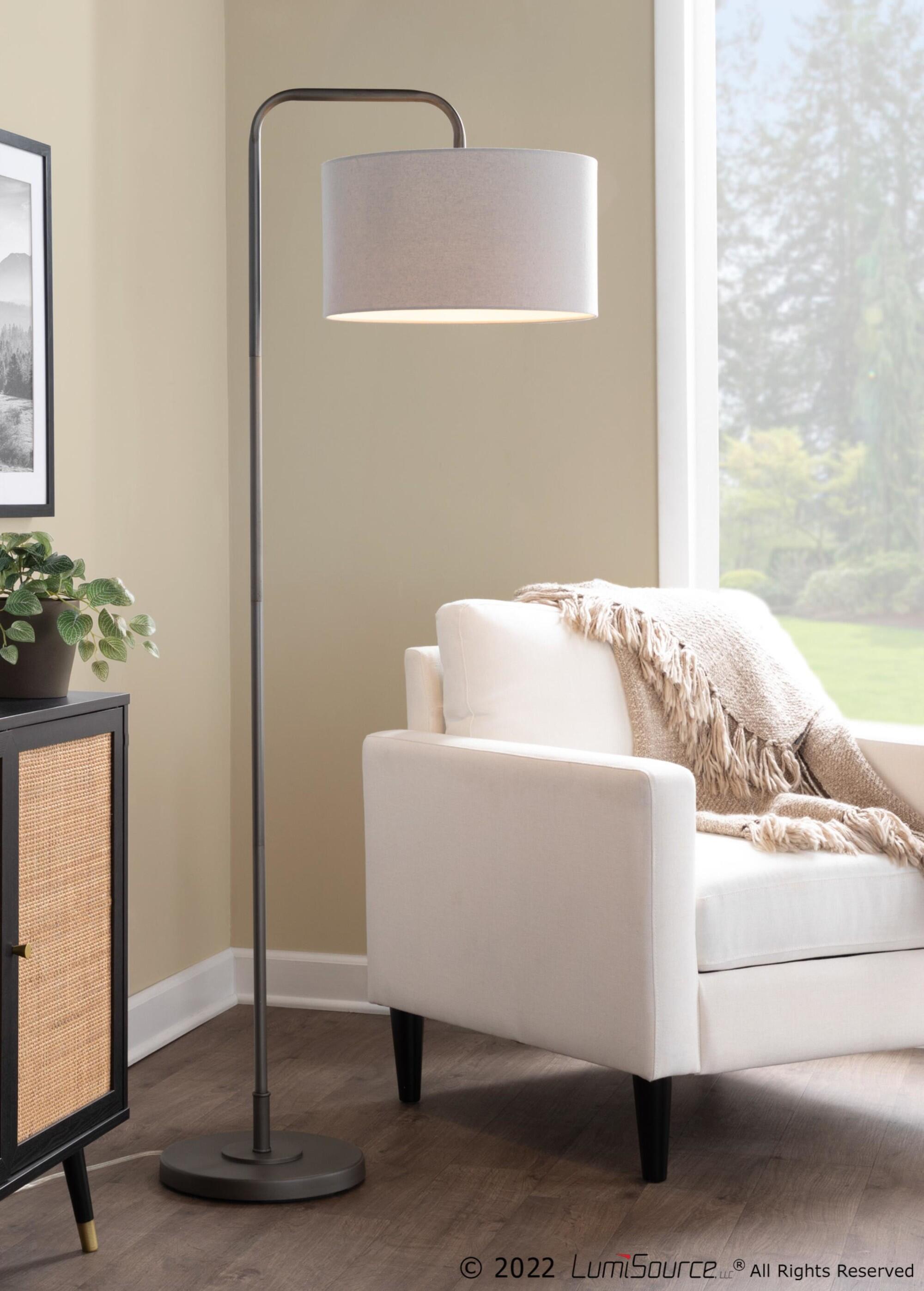 Click here for LumiSource Puck Arc Floor Lamp  Beige/Black prices
