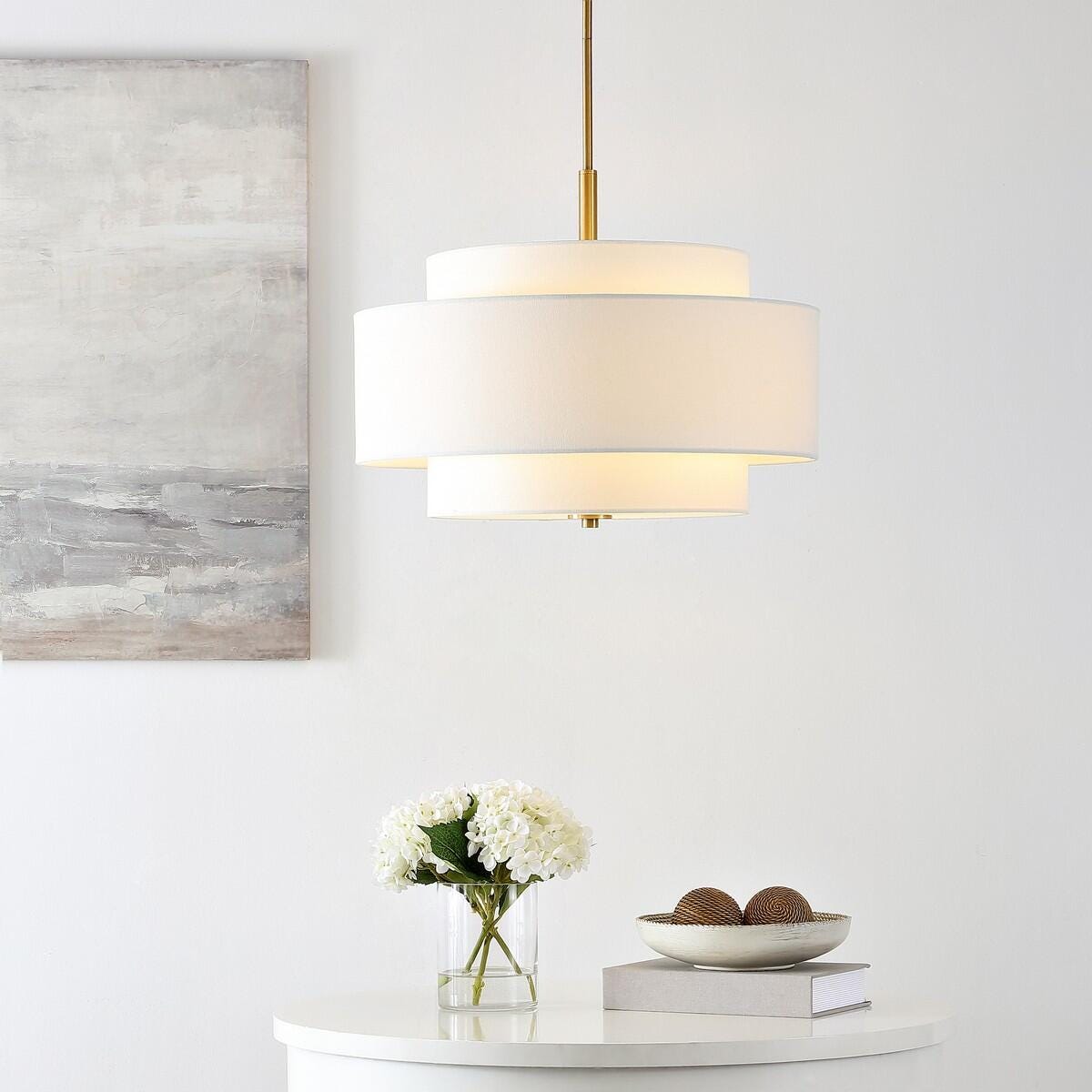 Click here for Safavieh Cambrie 3-Light Chandelier  White/Brass prices