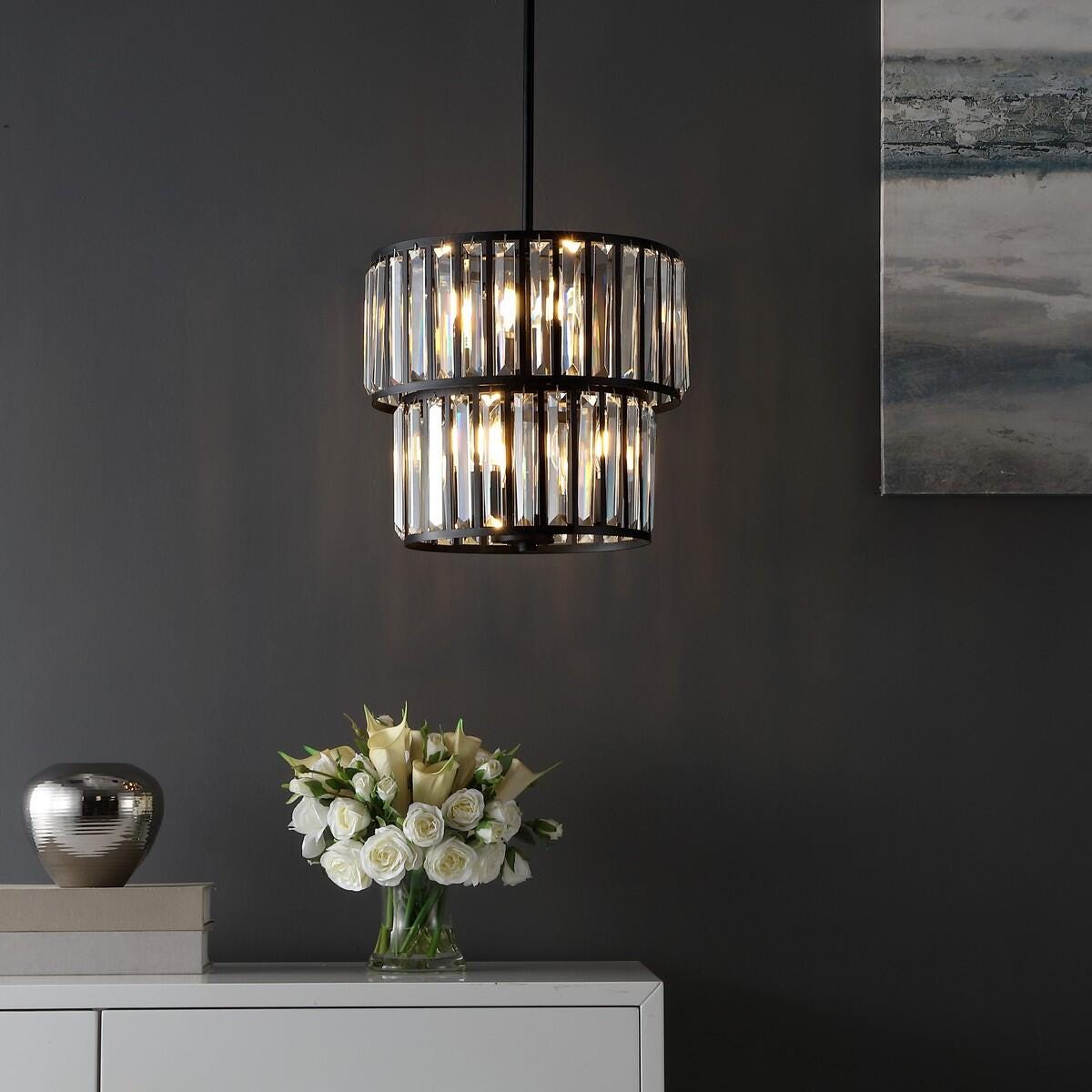 Click here for Safavieh Crissa 6-Light Chandelier  Black/Clear prices