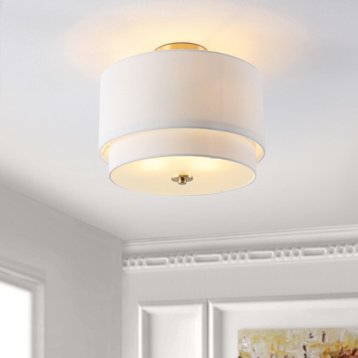 Click here for Safavieh Laconia Flush Mount Light  White/Gold prices