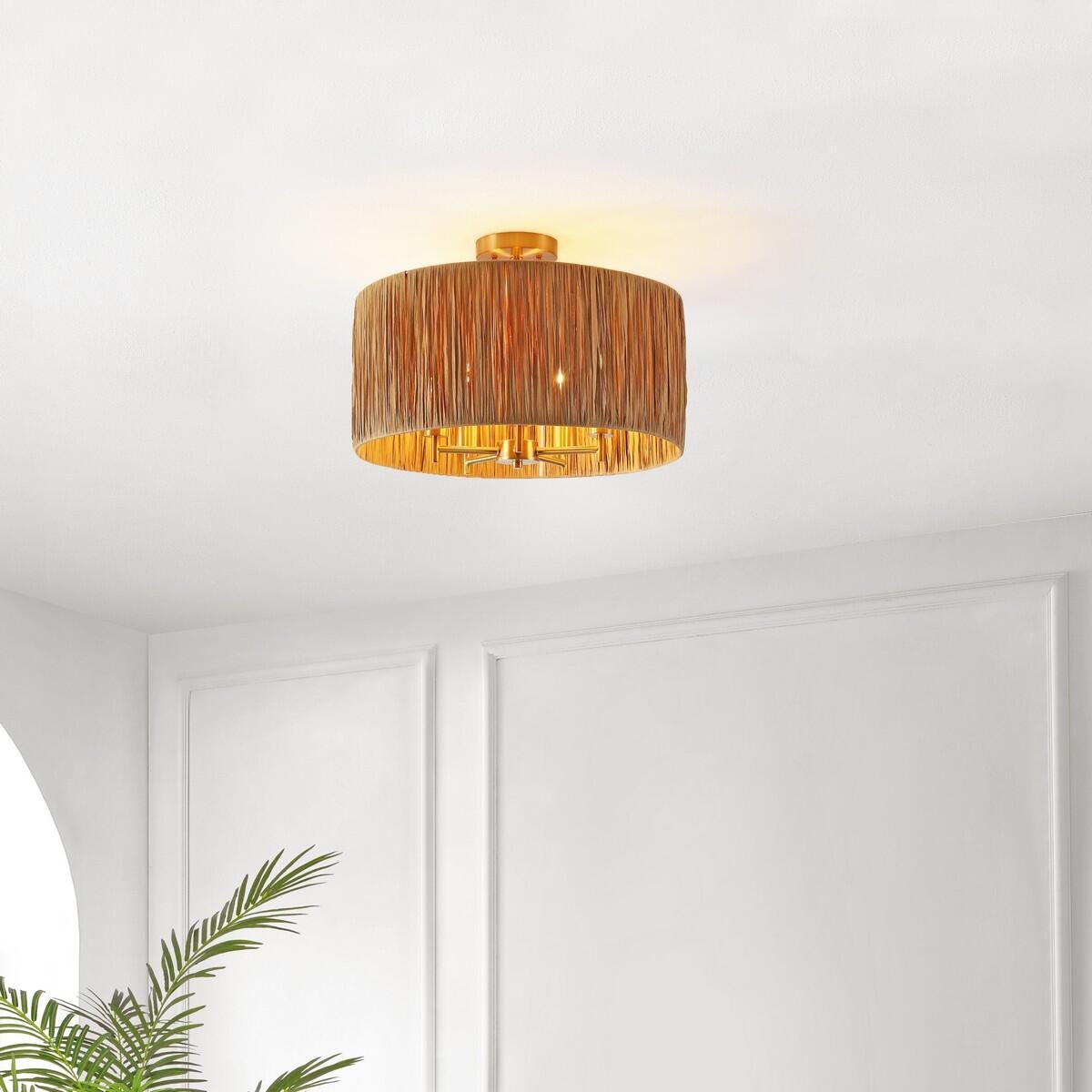 Click here for Safavieh Selah Flush Mount Light  Natural/Gold prices