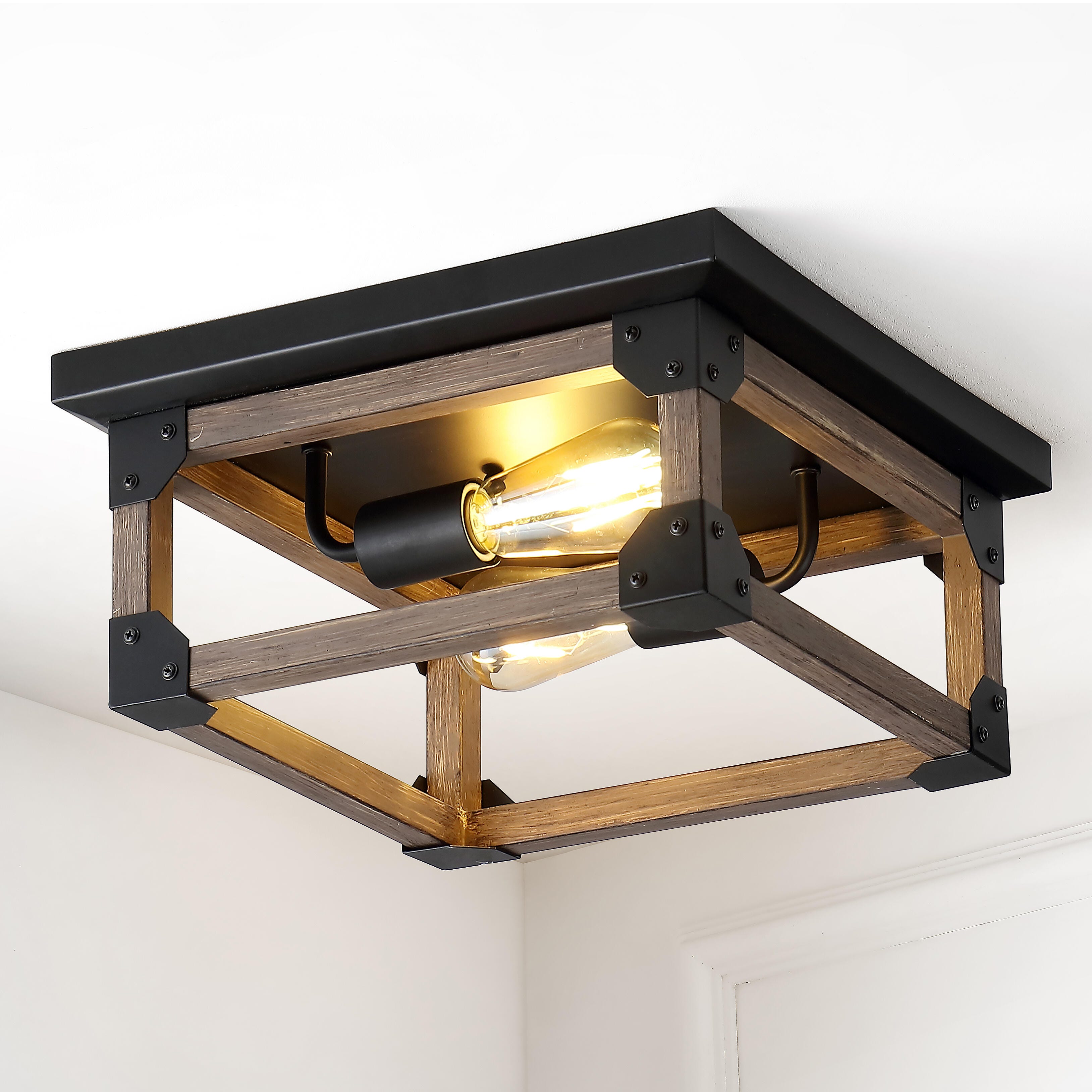 Click here for Jonathan Y 2-Light LED Flush Mount  Brown/Black prices