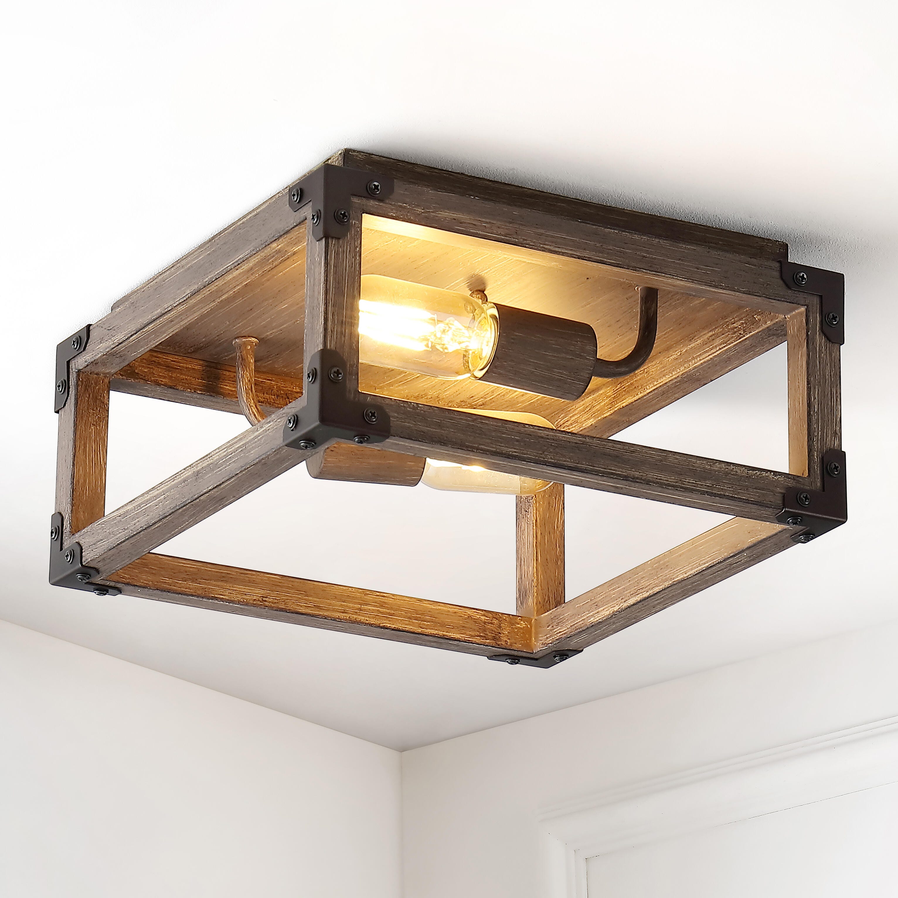 Click here for Jonathan Y 2-Light LED Flush Mount  Brown prices