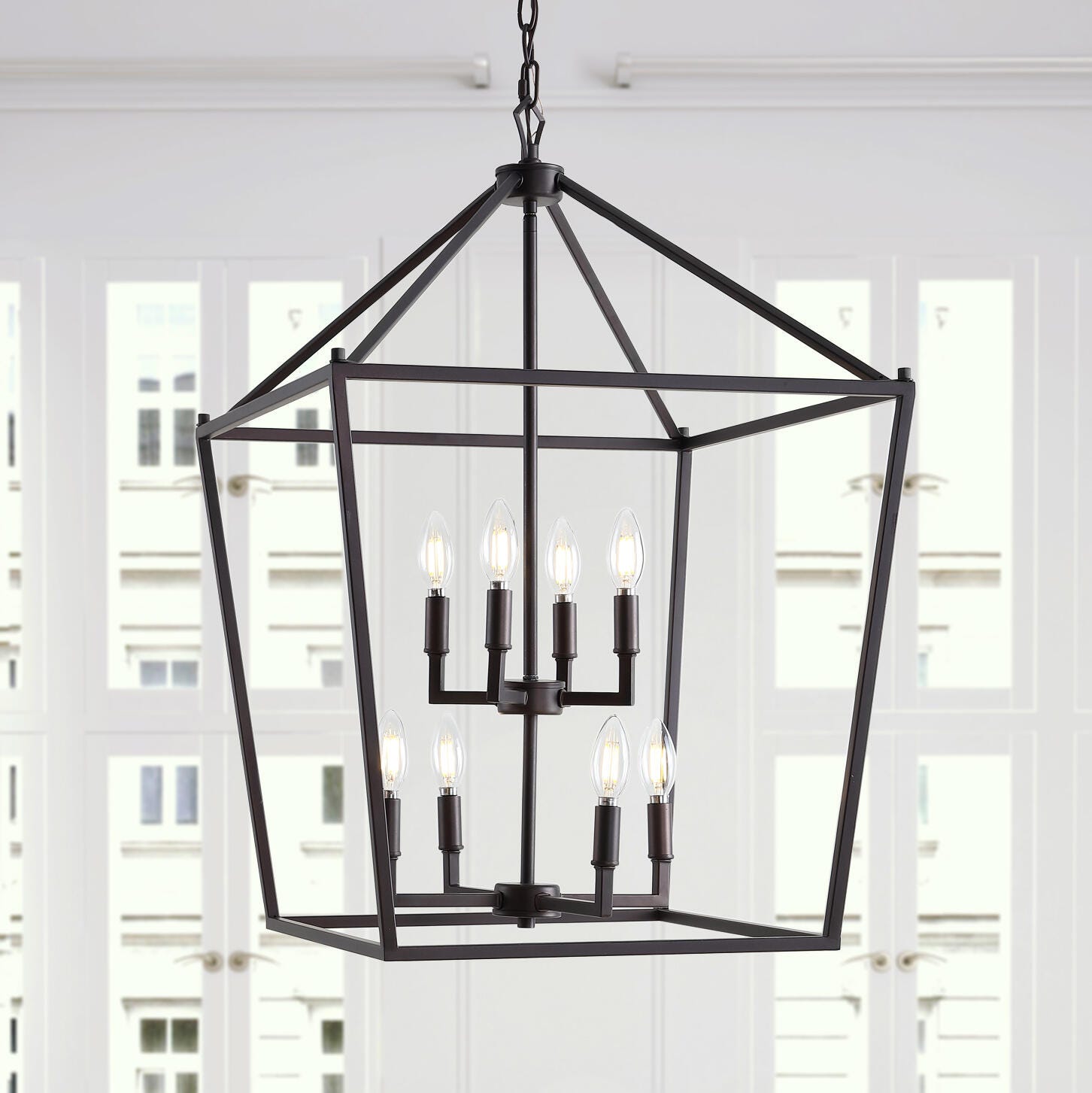 Click here for Jonathan Y Pagoda 8-Bulb Pendant Light  Bronze prices