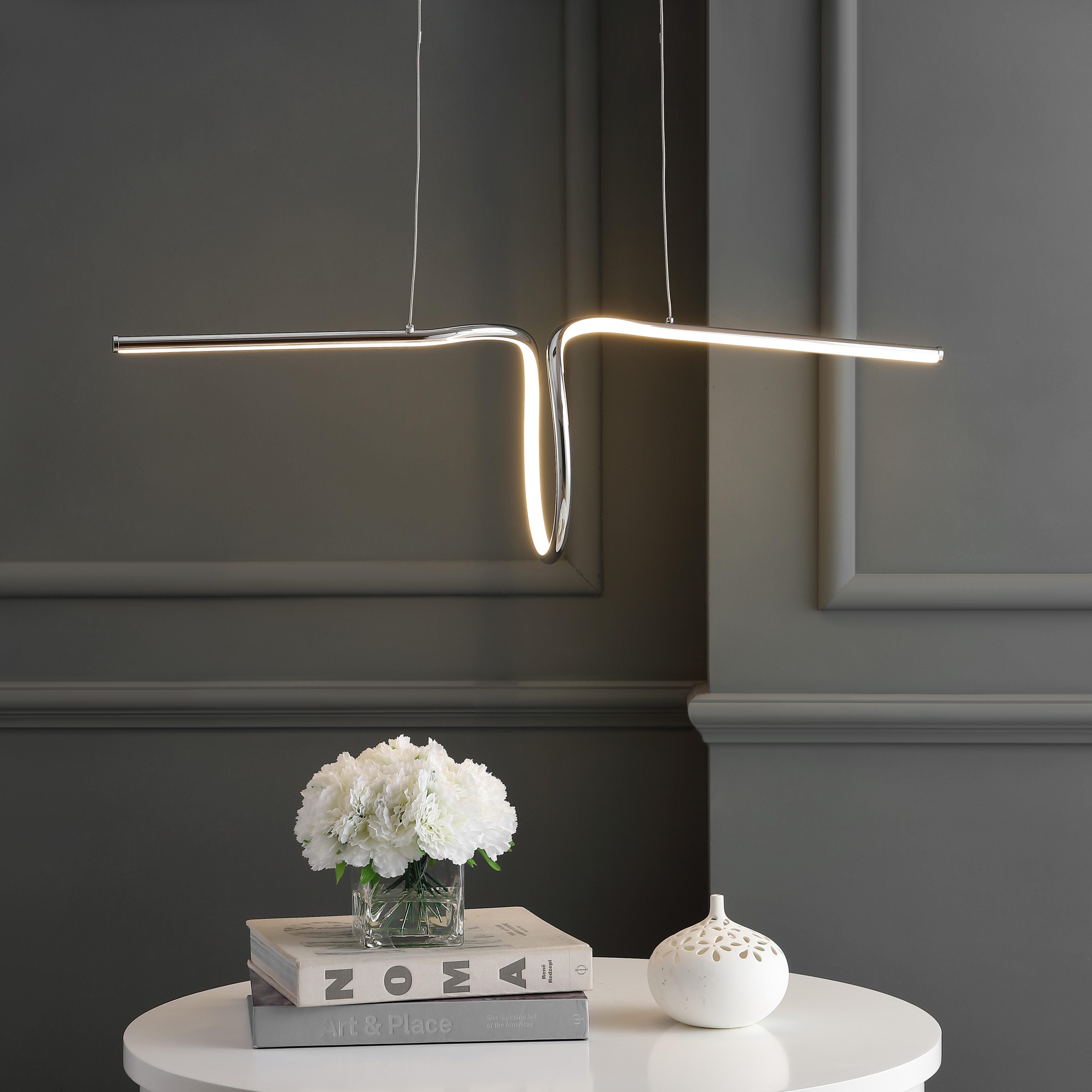 Click here for Jonathan Y 34 Linear Pendant Light  Chrome prices