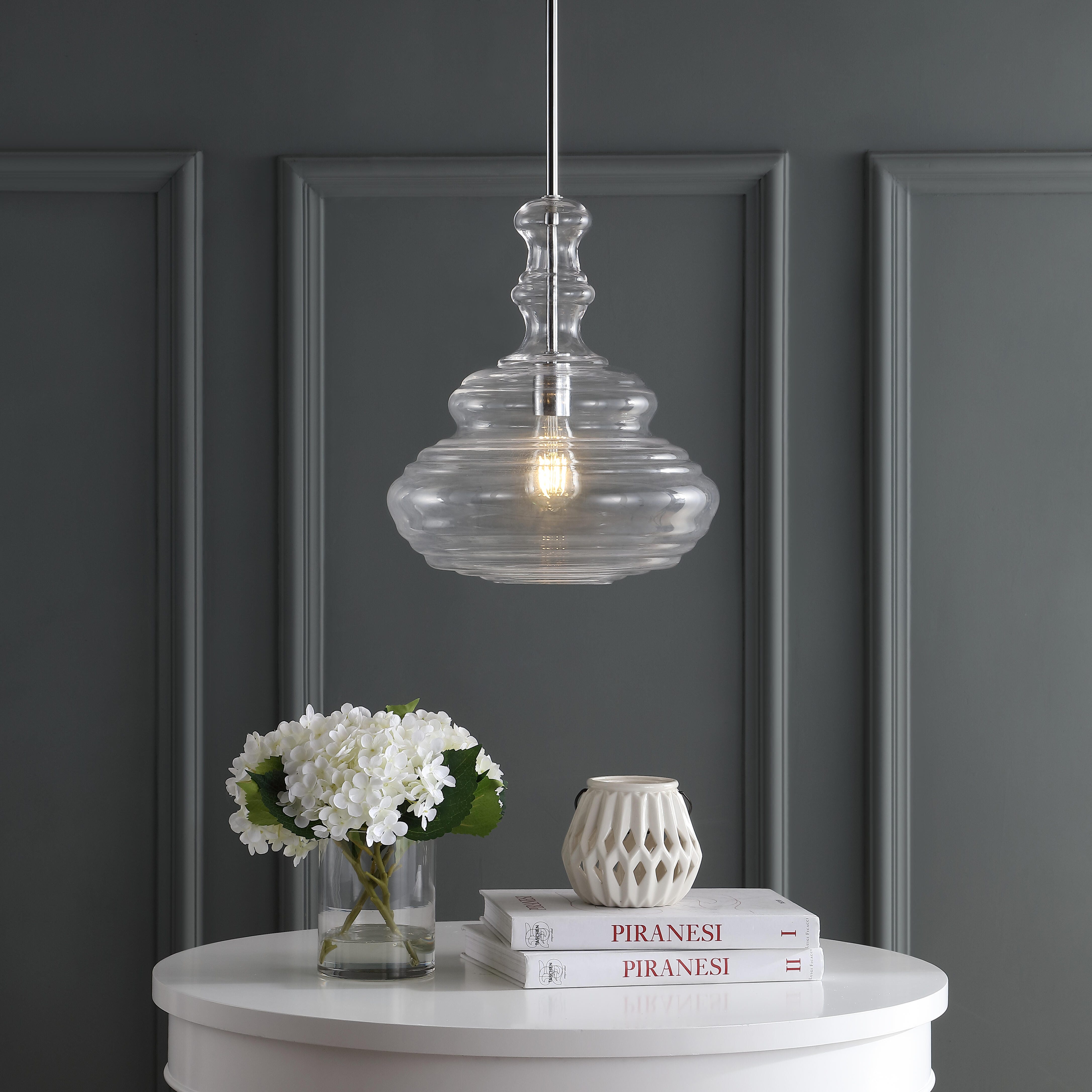 Click here for Jonathan Y Bettina Pendant Light  Chrome/Clear prices