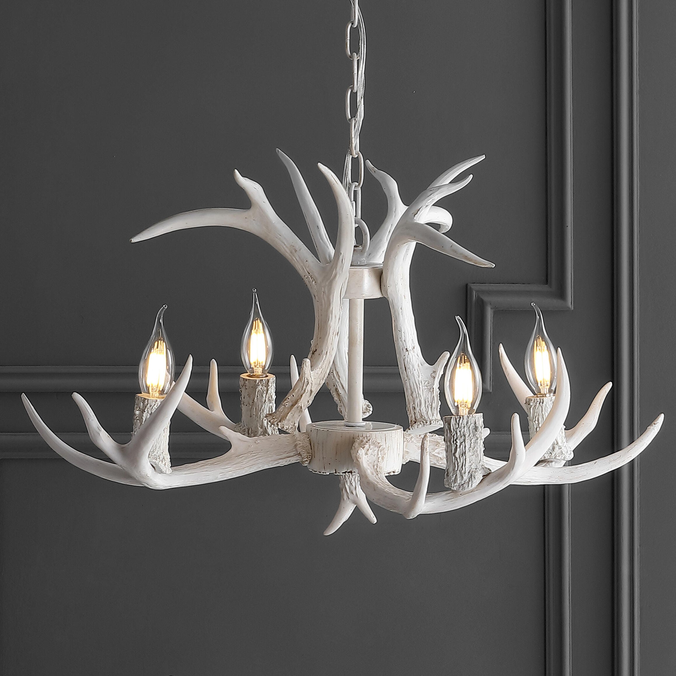 Click here for Jonathan Y Eldora 4-Light LED Chandelier  White prices
