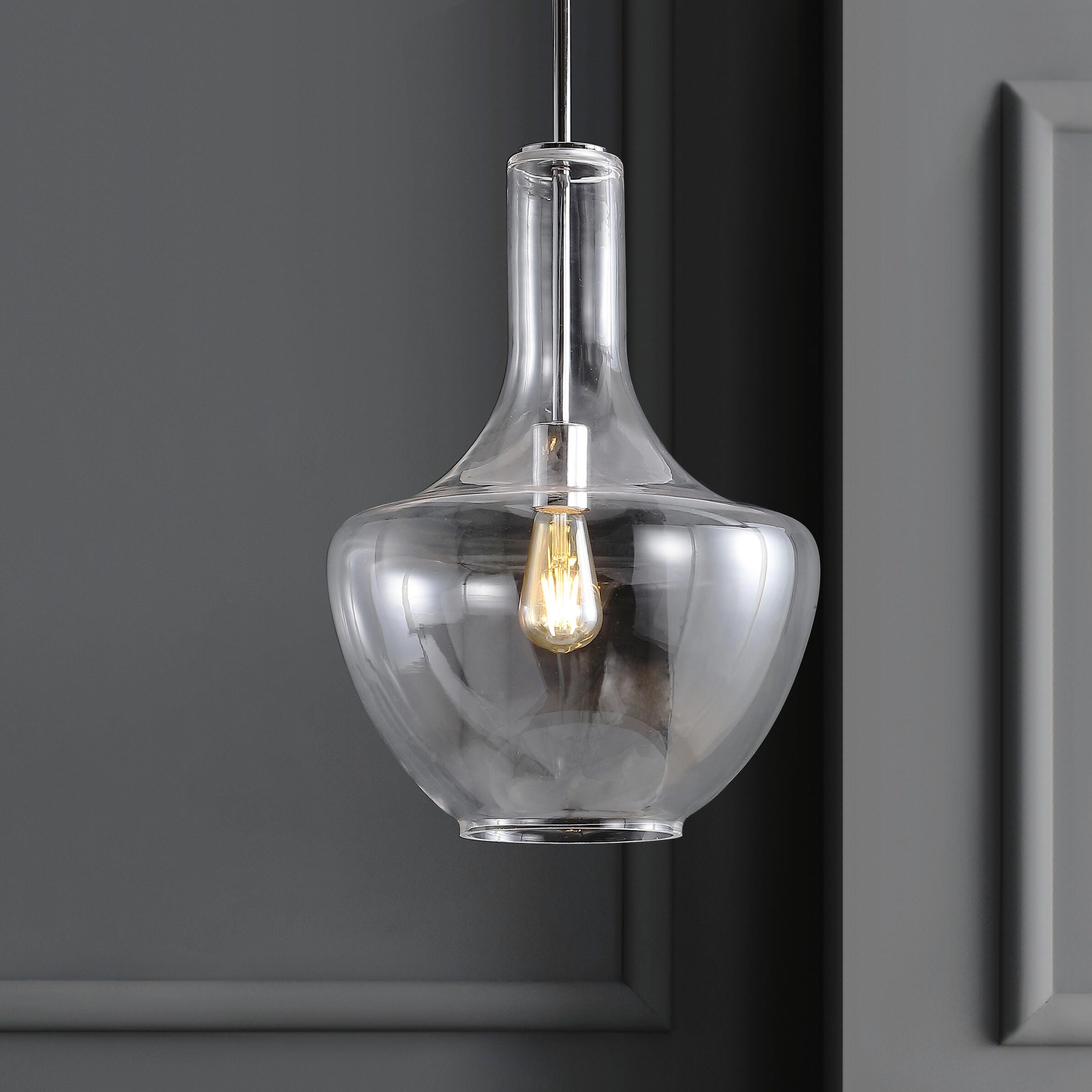 Click here for Jonathan Y Watts Pendant Light  Chrome/Clear prices