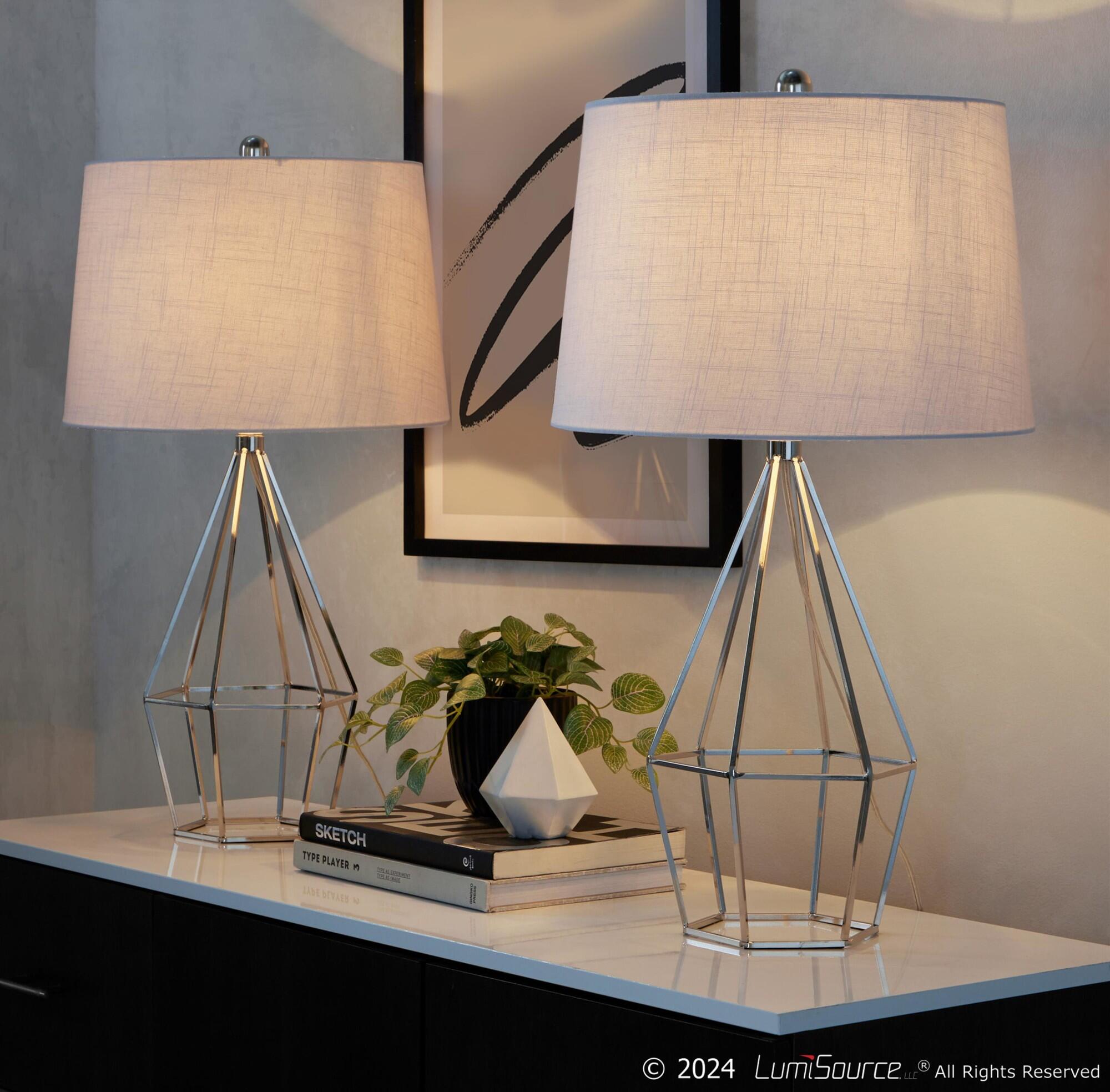 Click here for LumiSource Geo Table Lamp (Set of 2)  Polished Nic... prices