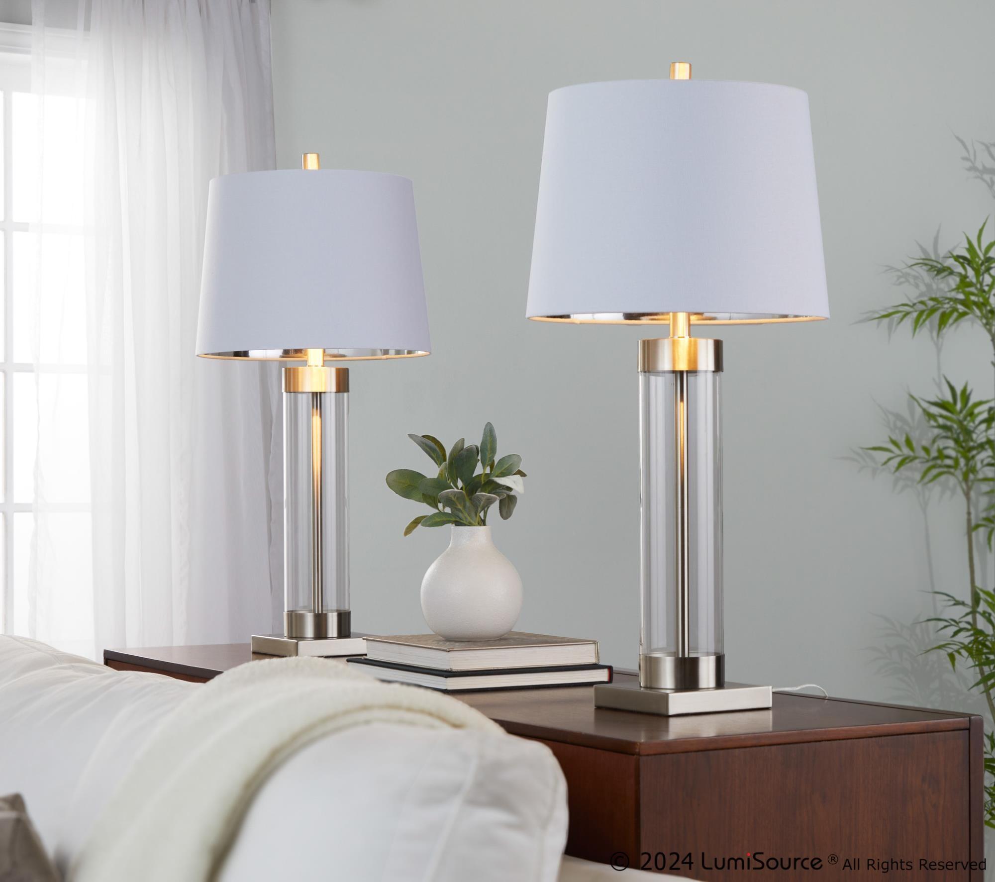 Click here for LumiSource Glacier Table Lamp (Set of 2)  Clear prices