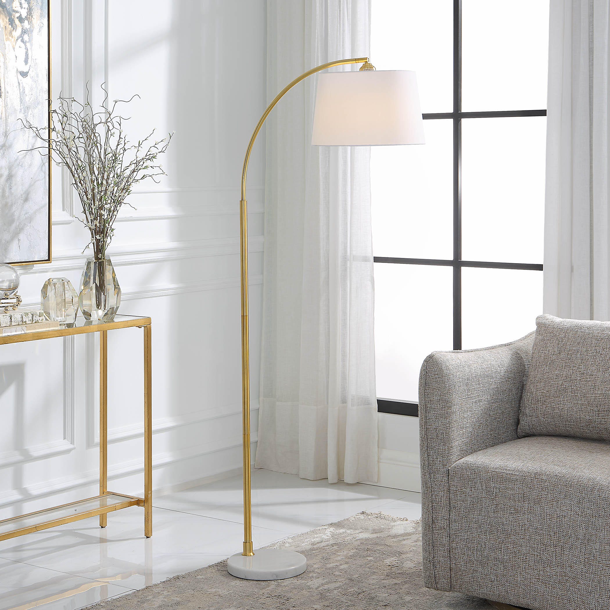 Click here for Exalted Living Arc Floor Lamp  White prices
