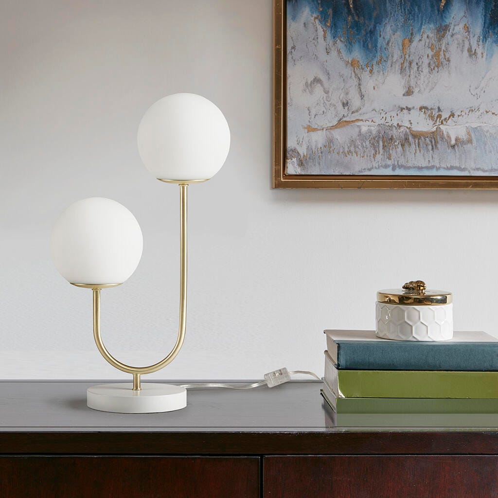 Click here for 510 Design Zusa 2-Light Table Lamp  Gold/White prices