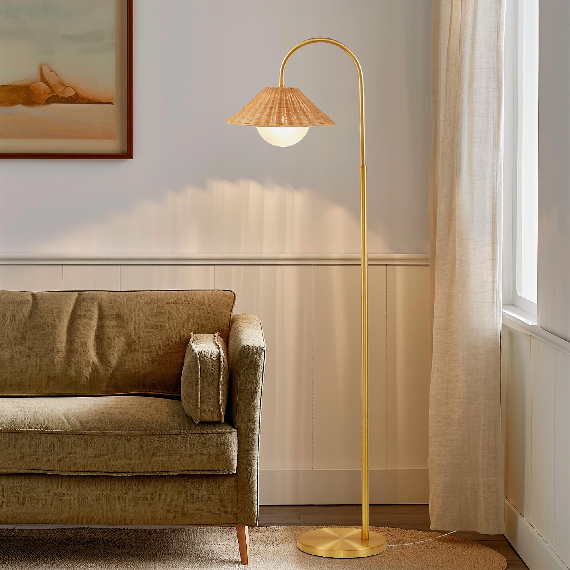 Click here for Ink+Ivy Laguna Floor Lamp  Gold/Natural prices