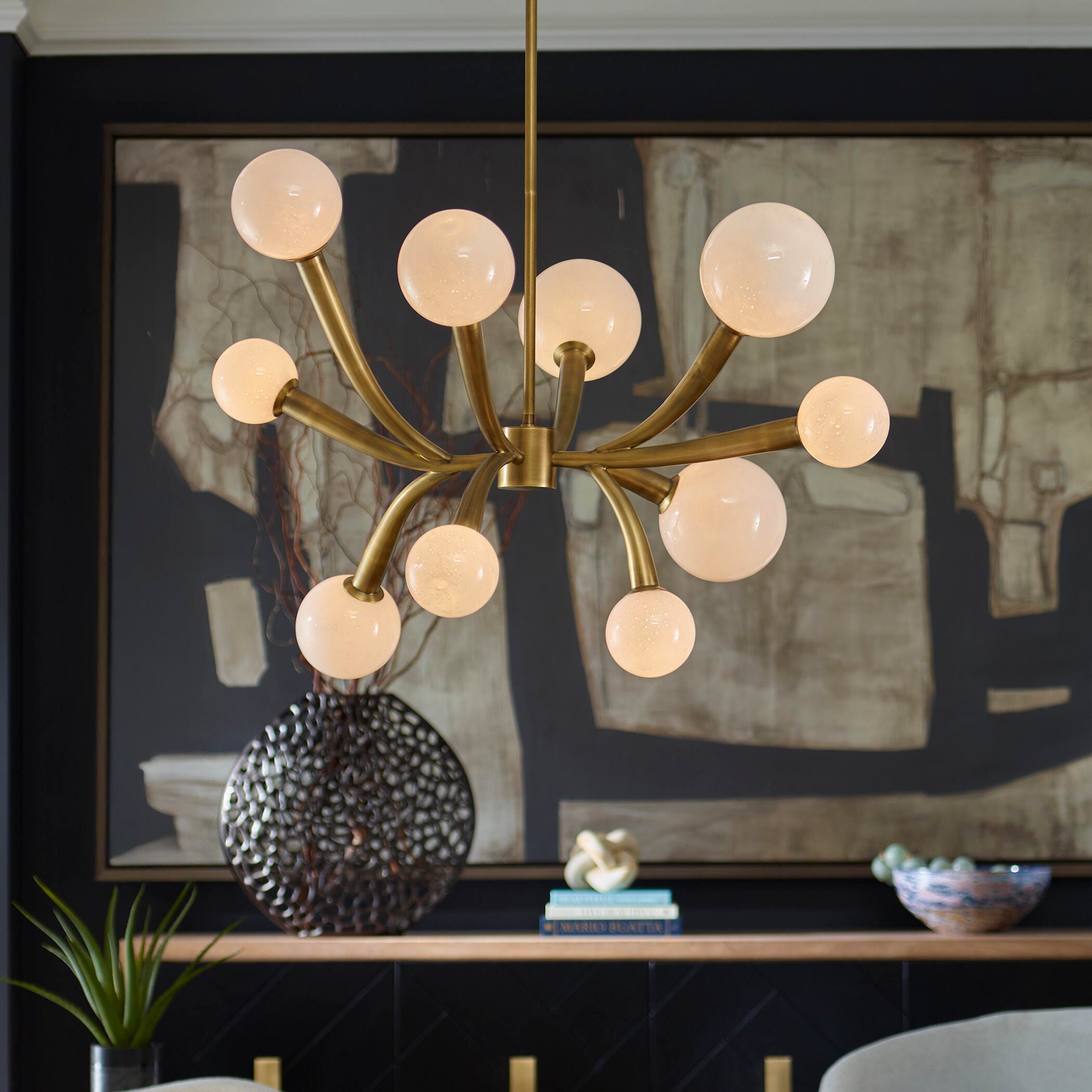 Click here for Ashley Luxe Orb Chandelier  White/Gold prices