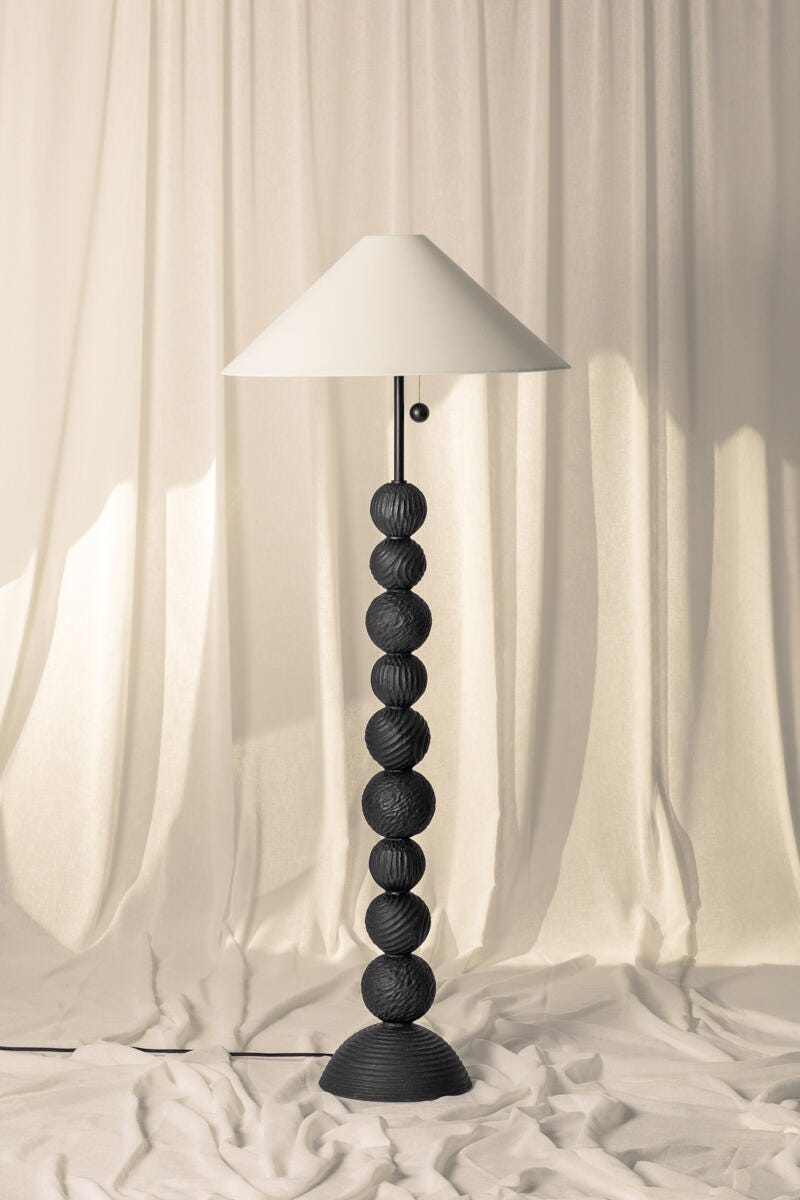 Click here for Ashley Luxe Stacked Sphere Floor Lamp  French Silv... prices