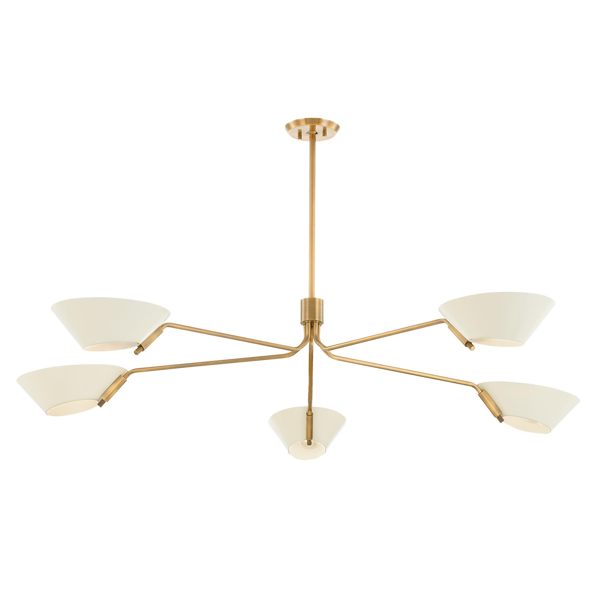 Click here for Ashley Luxe Sweeping Cone Chandelier  Antique Bras... prices