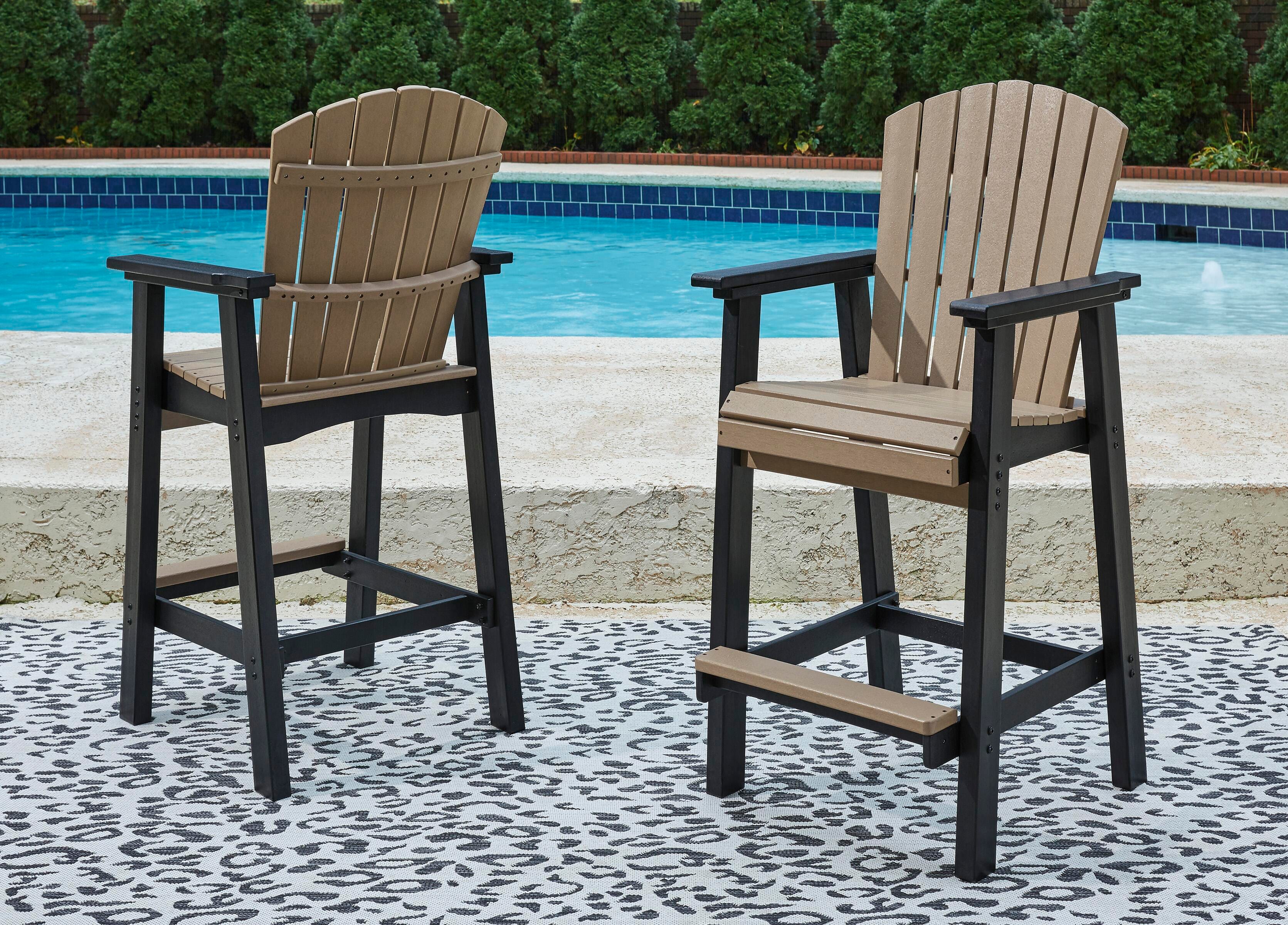 Click here for Fairen Trail Outdoor Barstool (Set of 2)   Black/D... prices