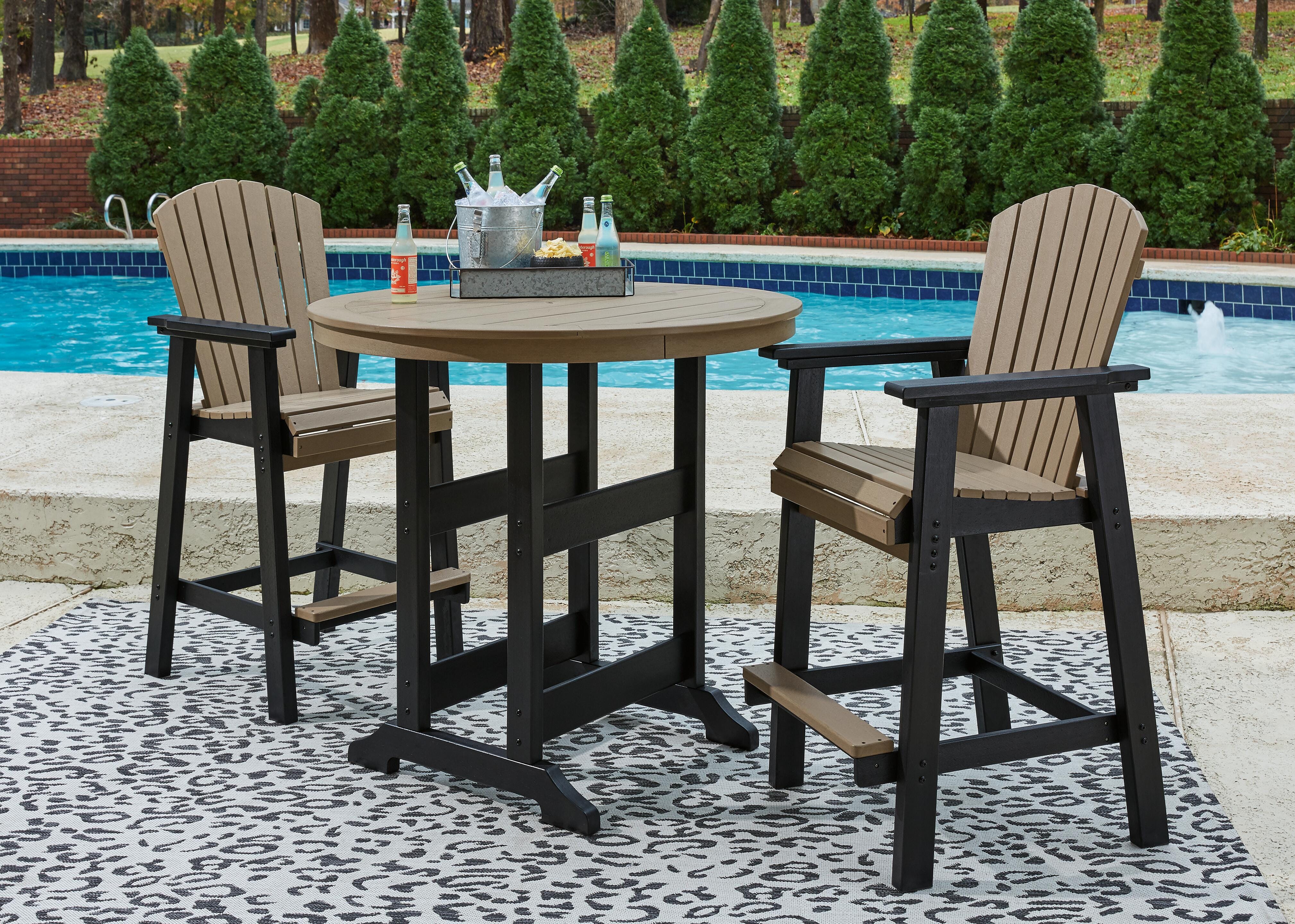Click here for Fairen Trail Outdoor Bar Table and 2 Barstools  Bl... prices