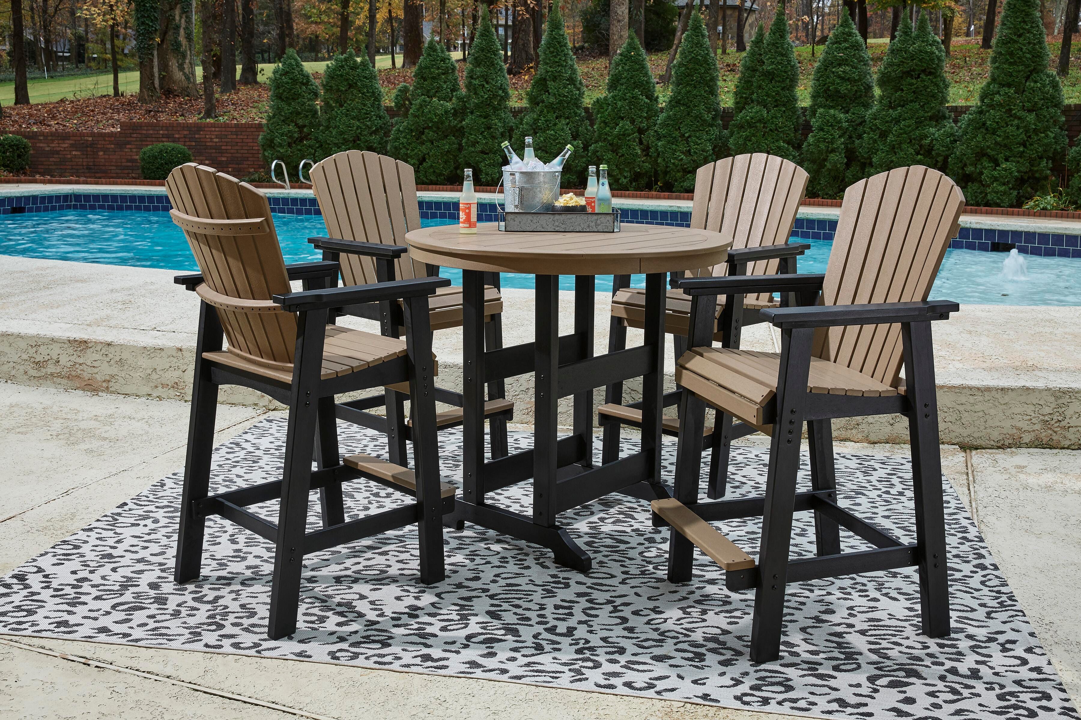 Click here for Fairen Trail Outdoor Bar Table and 4 Barstools  Bl... prices
