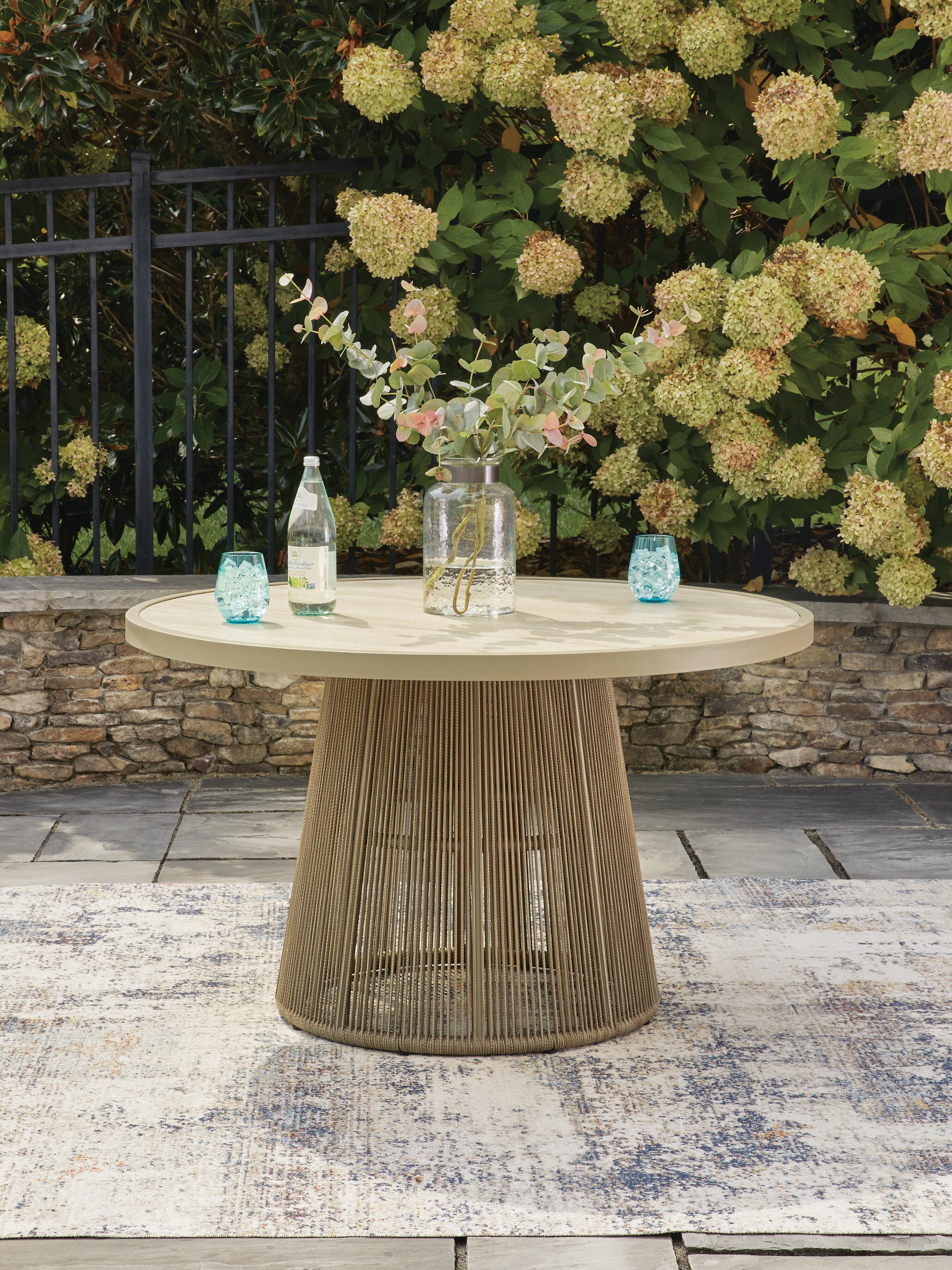 Click here for Ocean Park Outdoor Dining Table  Beige prices